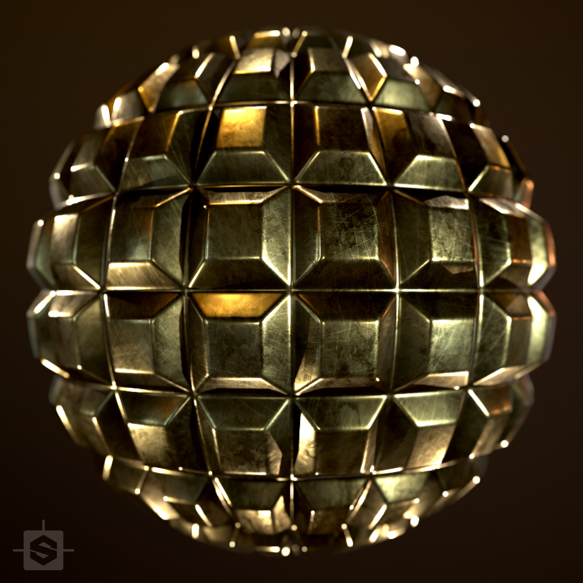 ArtStation - Brass Grid Tiles Material