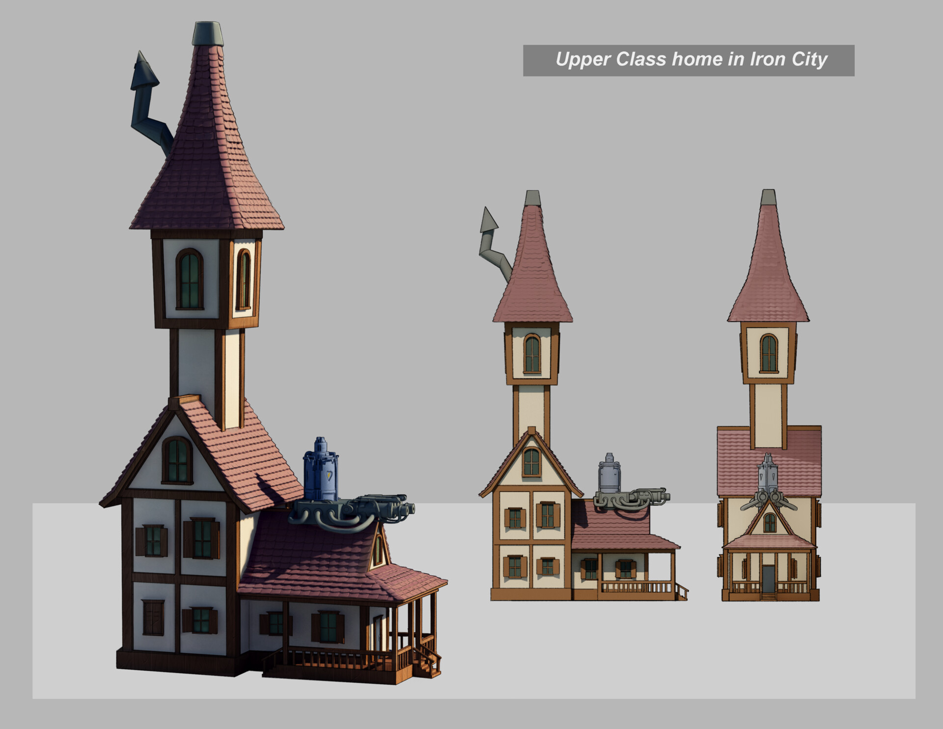 ArtStation - Iron City Upper Class House Design