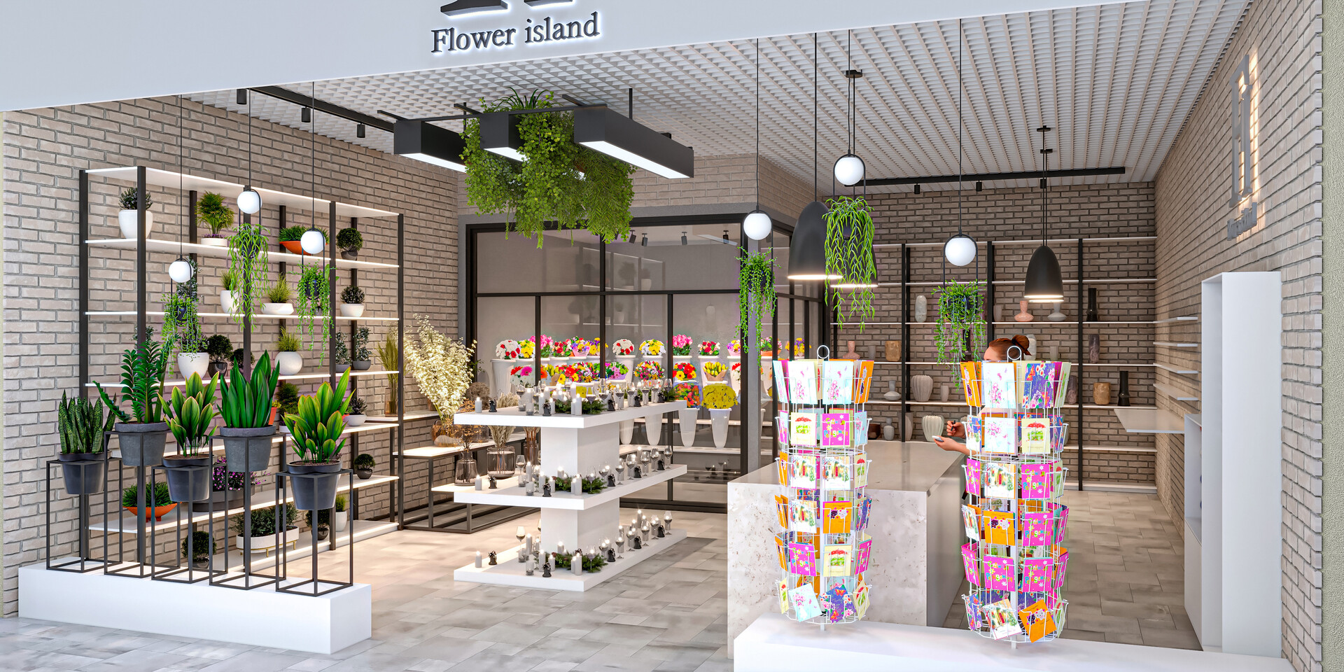 ArtStation - 3D flower shop visualization