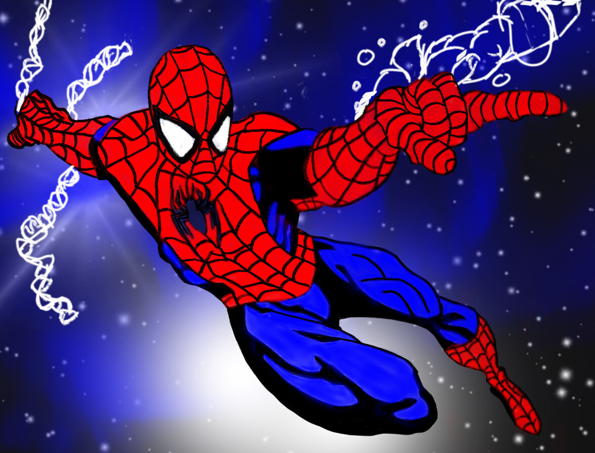 Spiderman Blue Background