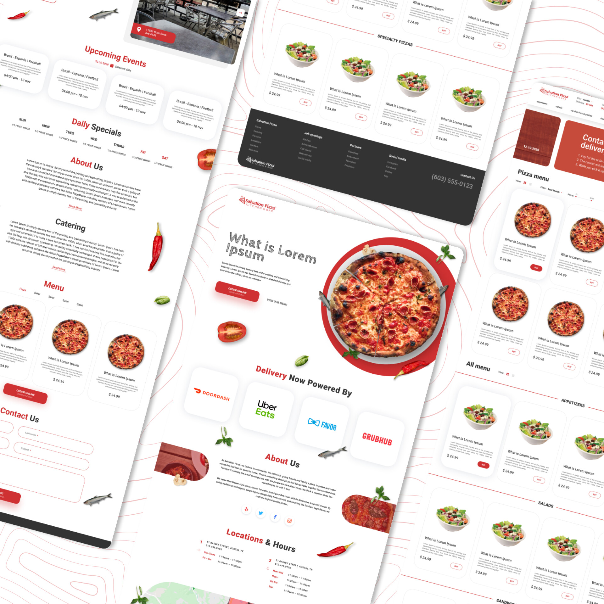 ArtStation - Salvation Pizza web site (3 versions) - UX/UI design