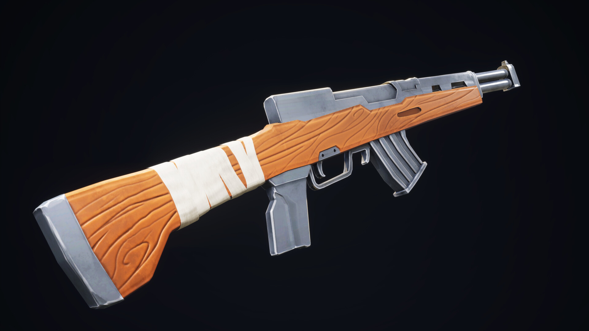 ArtStation - Stylized Wooden Rifle - Game Ready