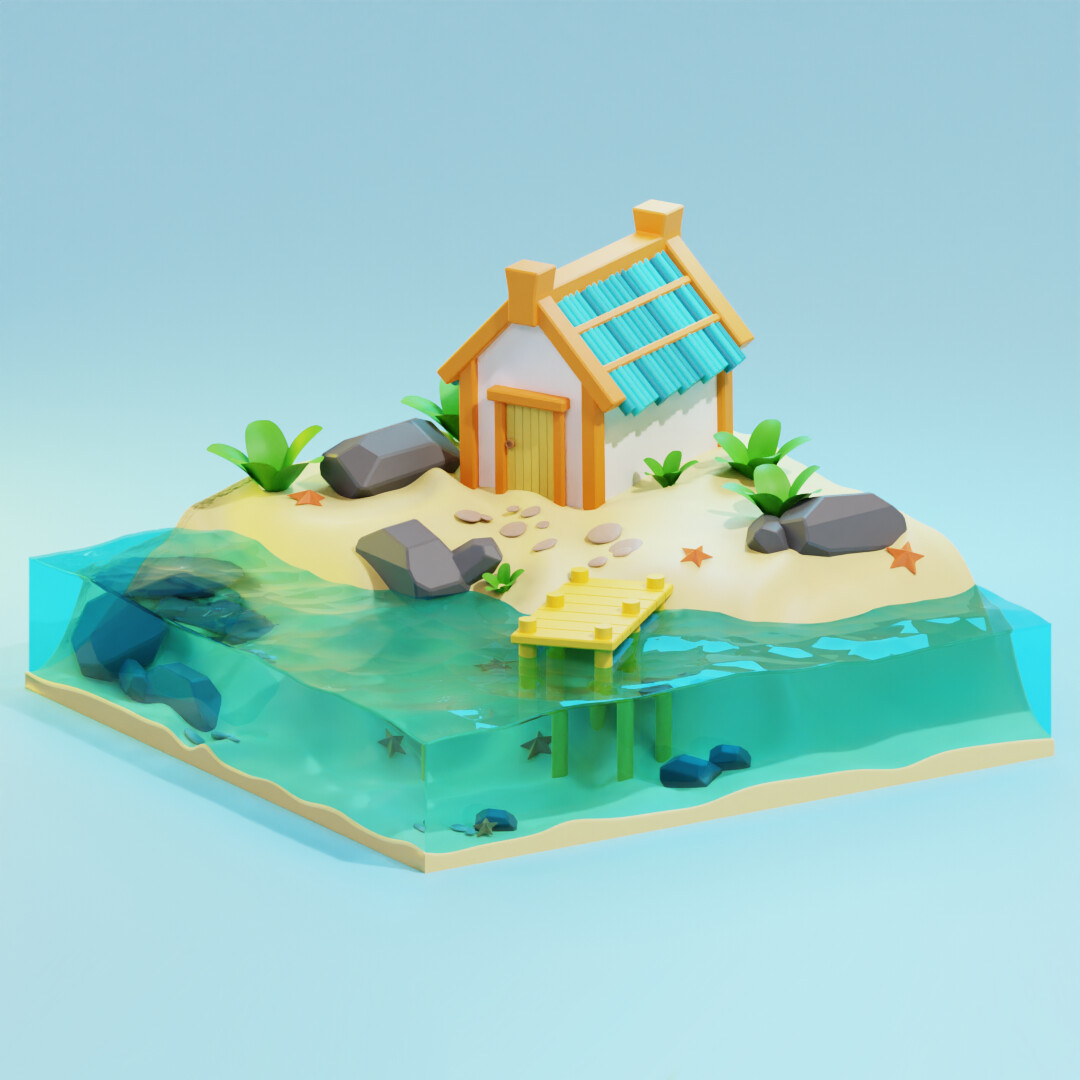 ArtStation - 3D Beach House