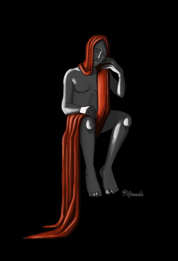 ArtStation - Tabouret et drap rouge