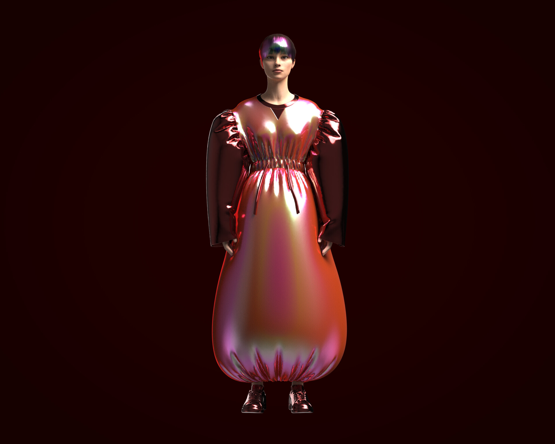 ArtStation - Girls Outdoor Dress-NFT In Low Poly