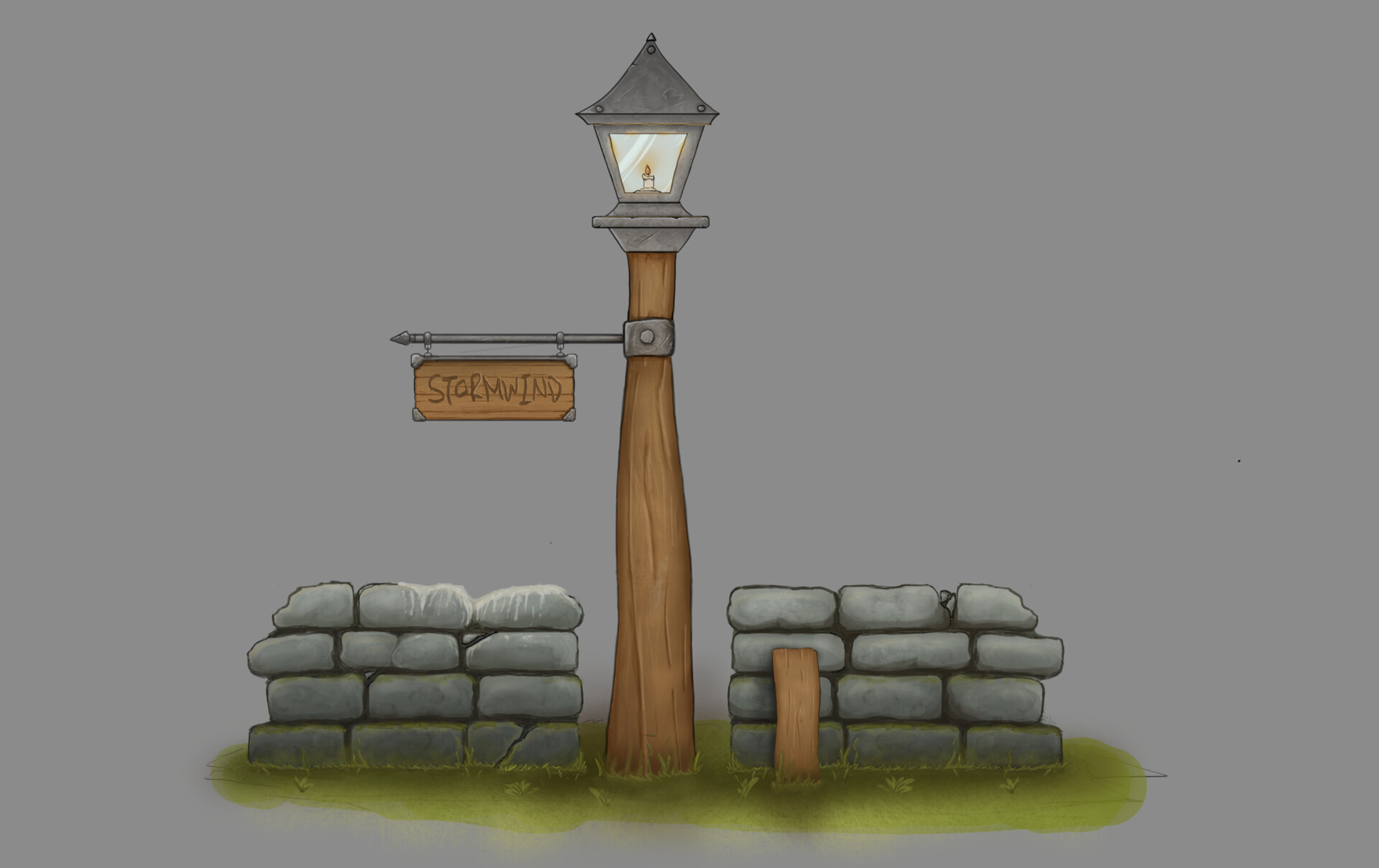 ArtStation - Warcraft Style Lamp Post