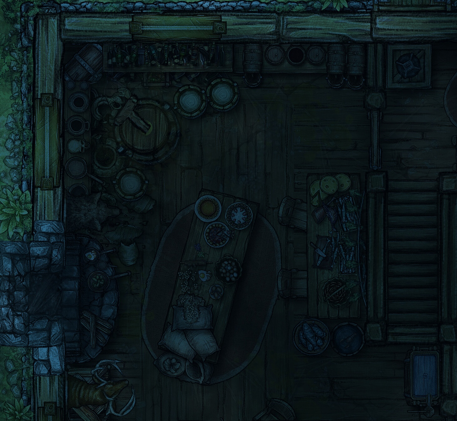 Detailed Dungeons - Butterskull Ranch (Farmhouse) (1st Floor) (Night)