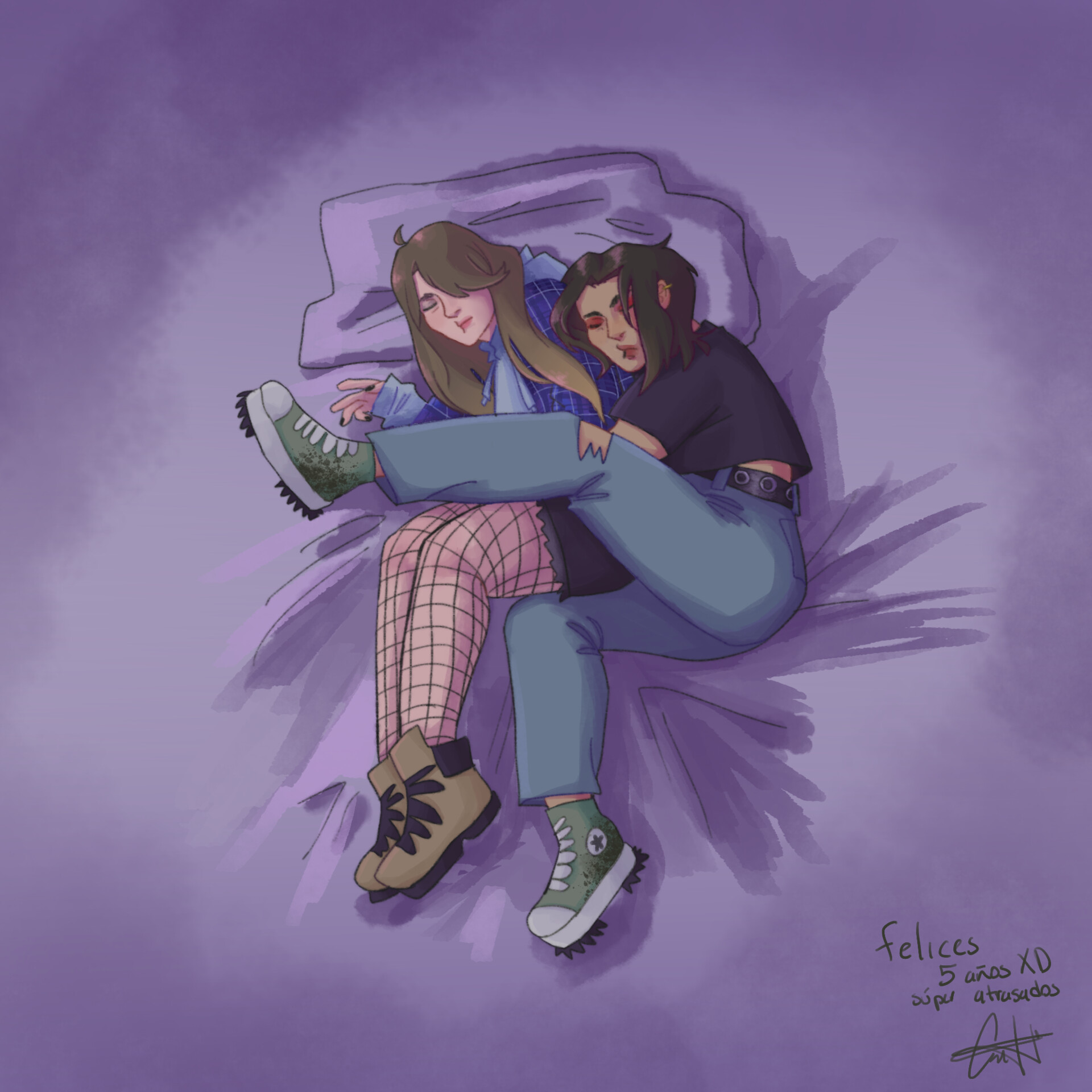 ArtStation - Besties cuddling