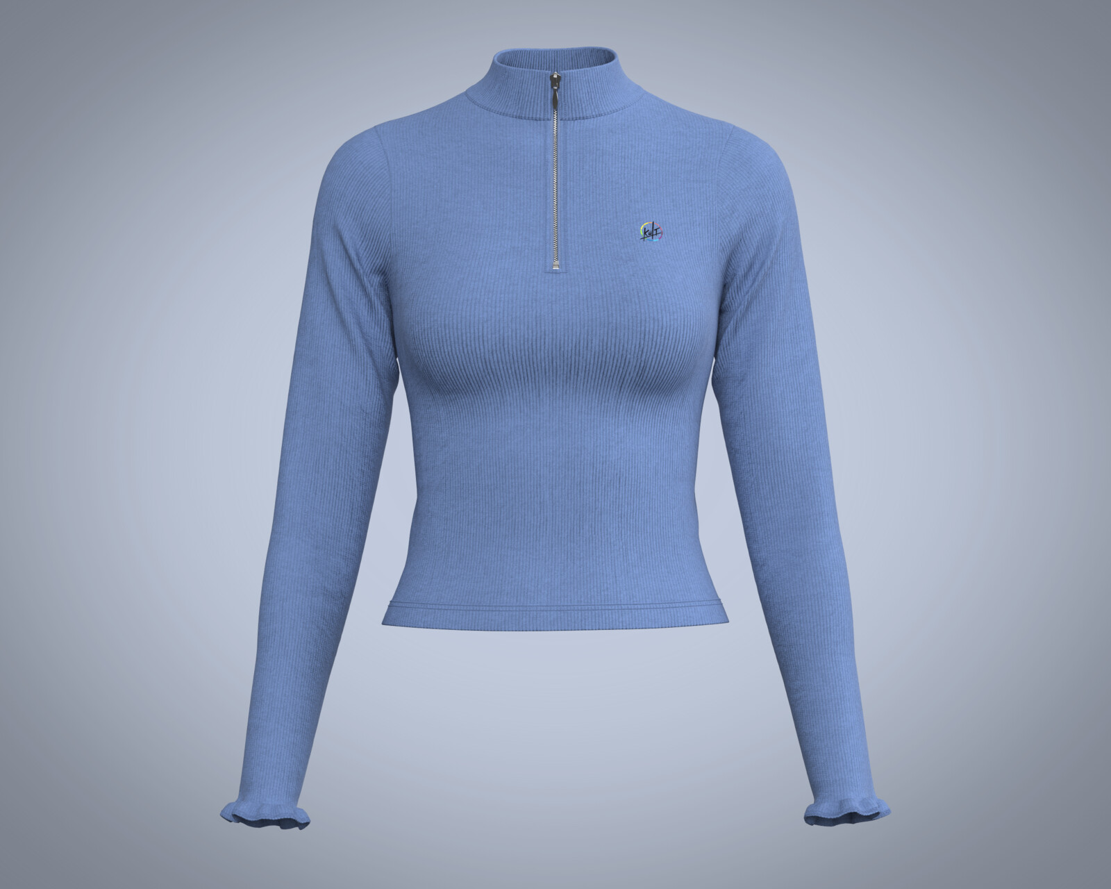 Kult - Girls Ribbed With Zipper Tops