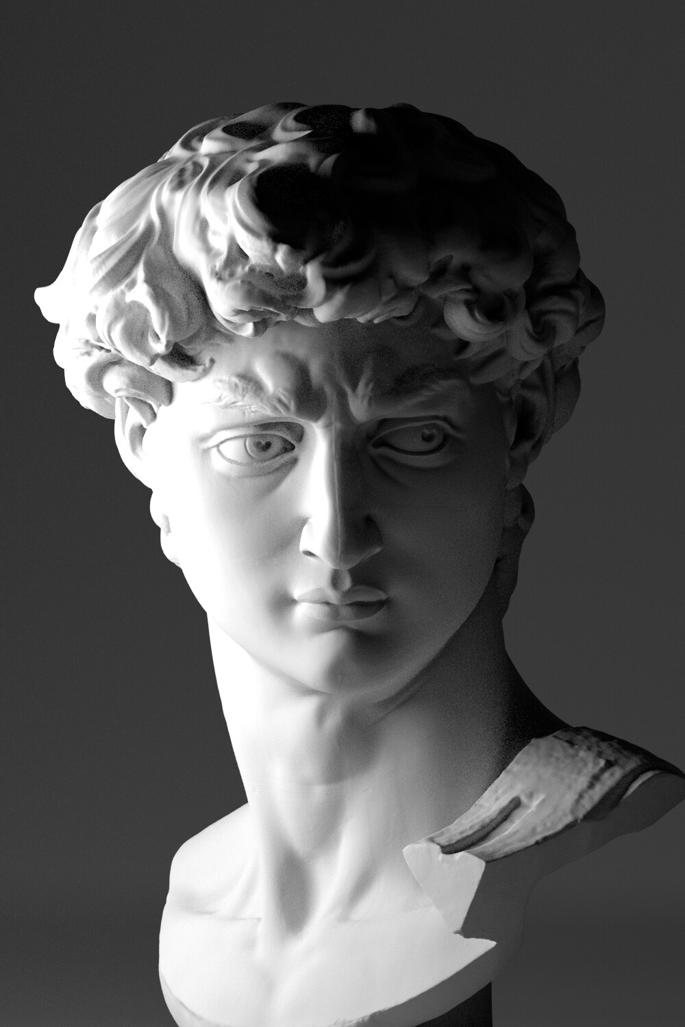 ArtStation - Exercice Lighting avec un buste de David