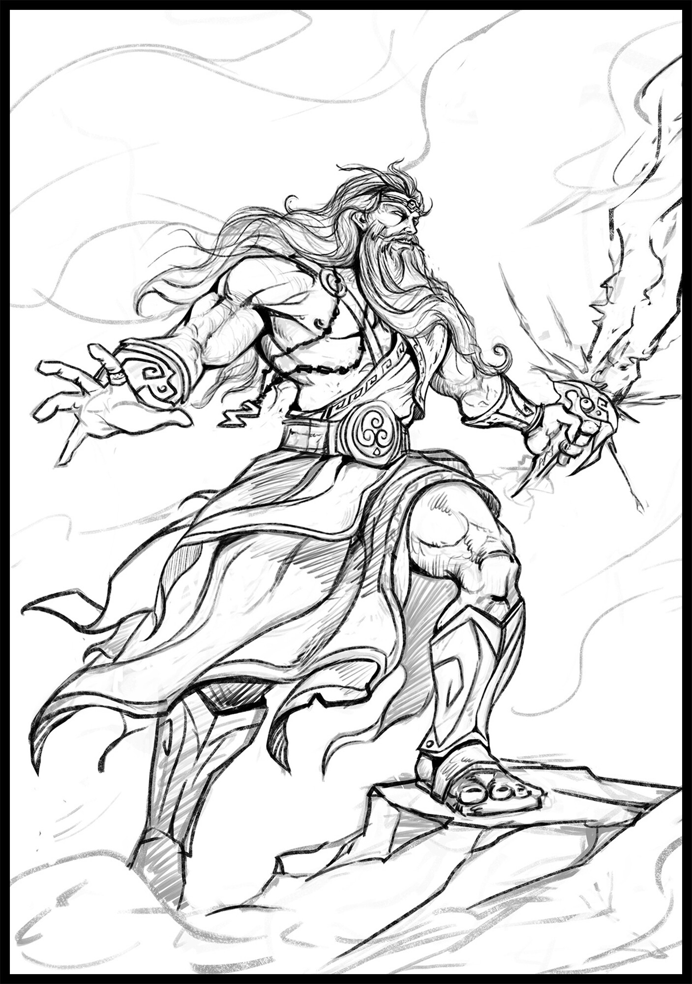 Zeus Greek God Drawing