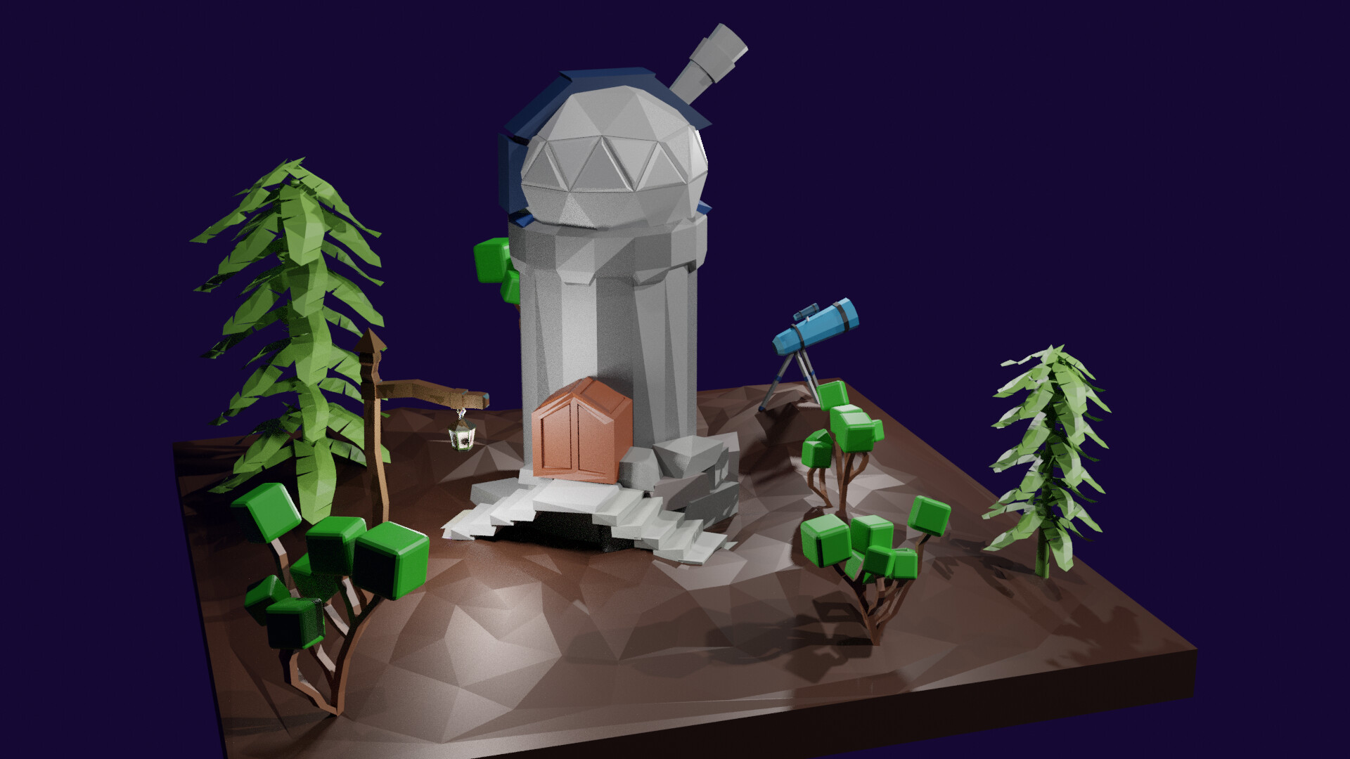 ArtStation - Observatory Low Poly