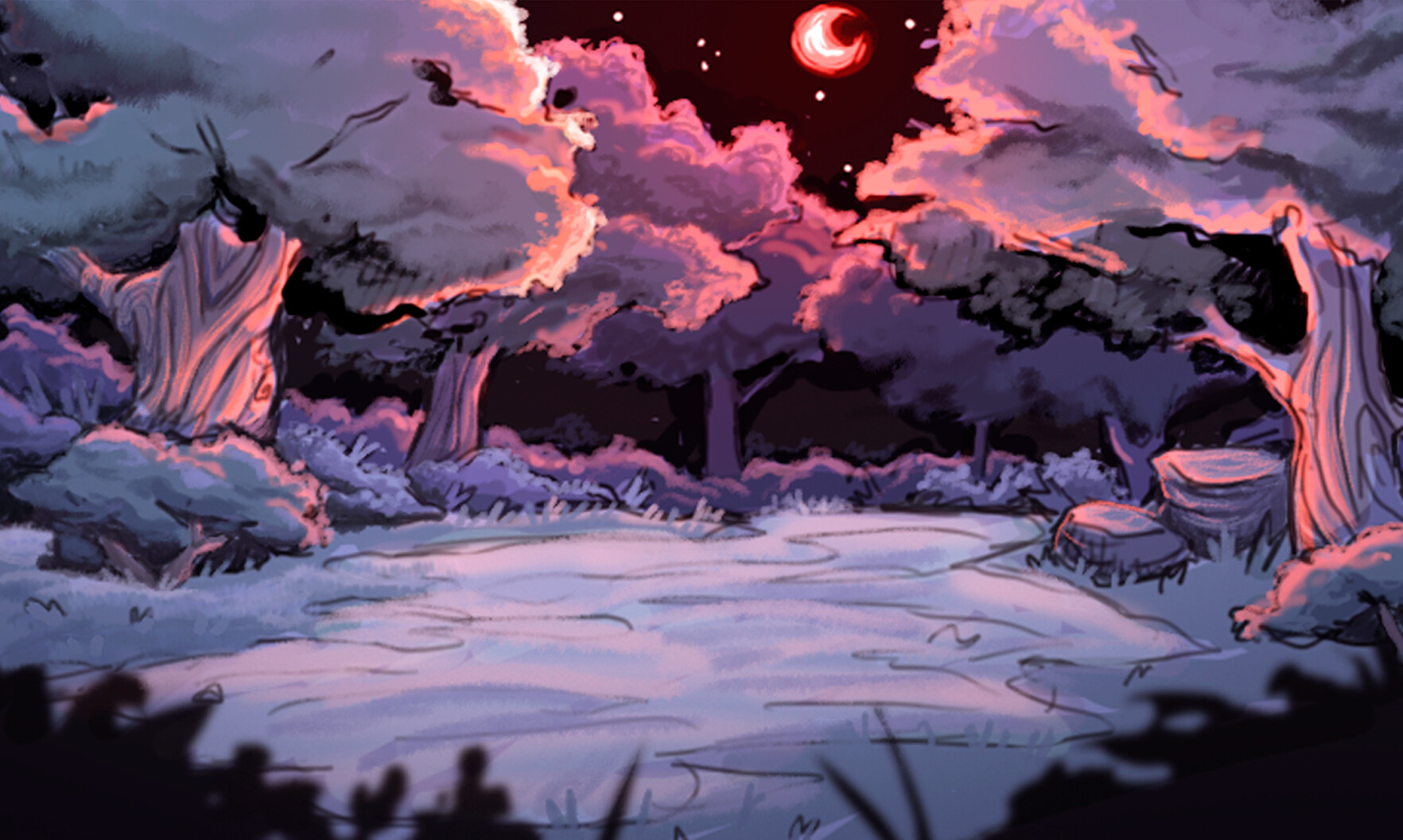 ArtStation - Red Moon Forest