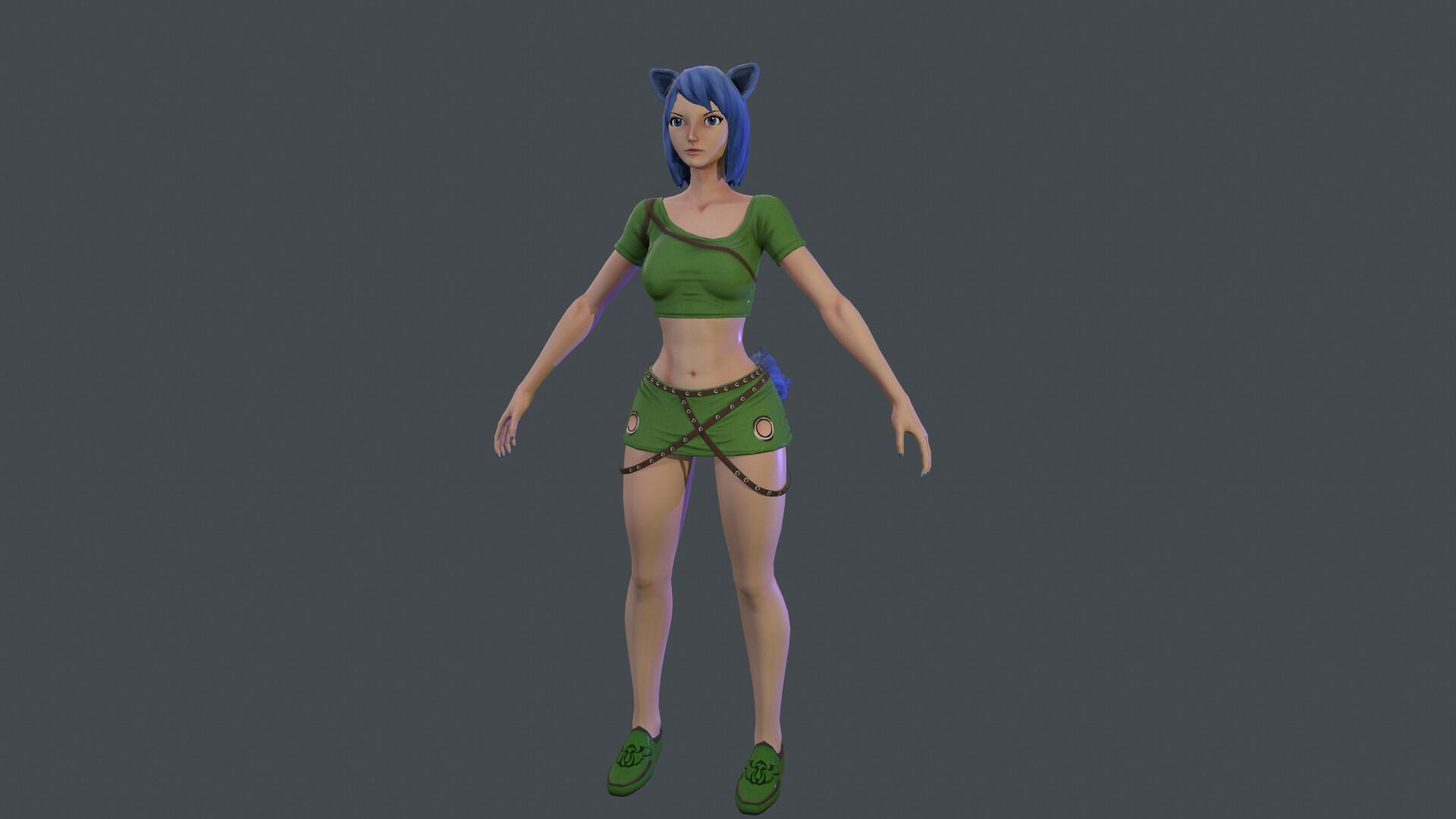 ArtStation - Anim girl 3d Model for Game