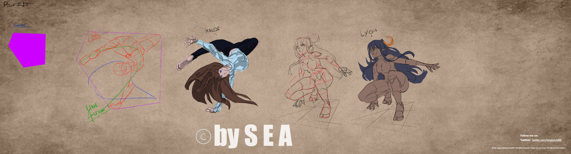 ArtStation - Praticing pose with my Ocs #13