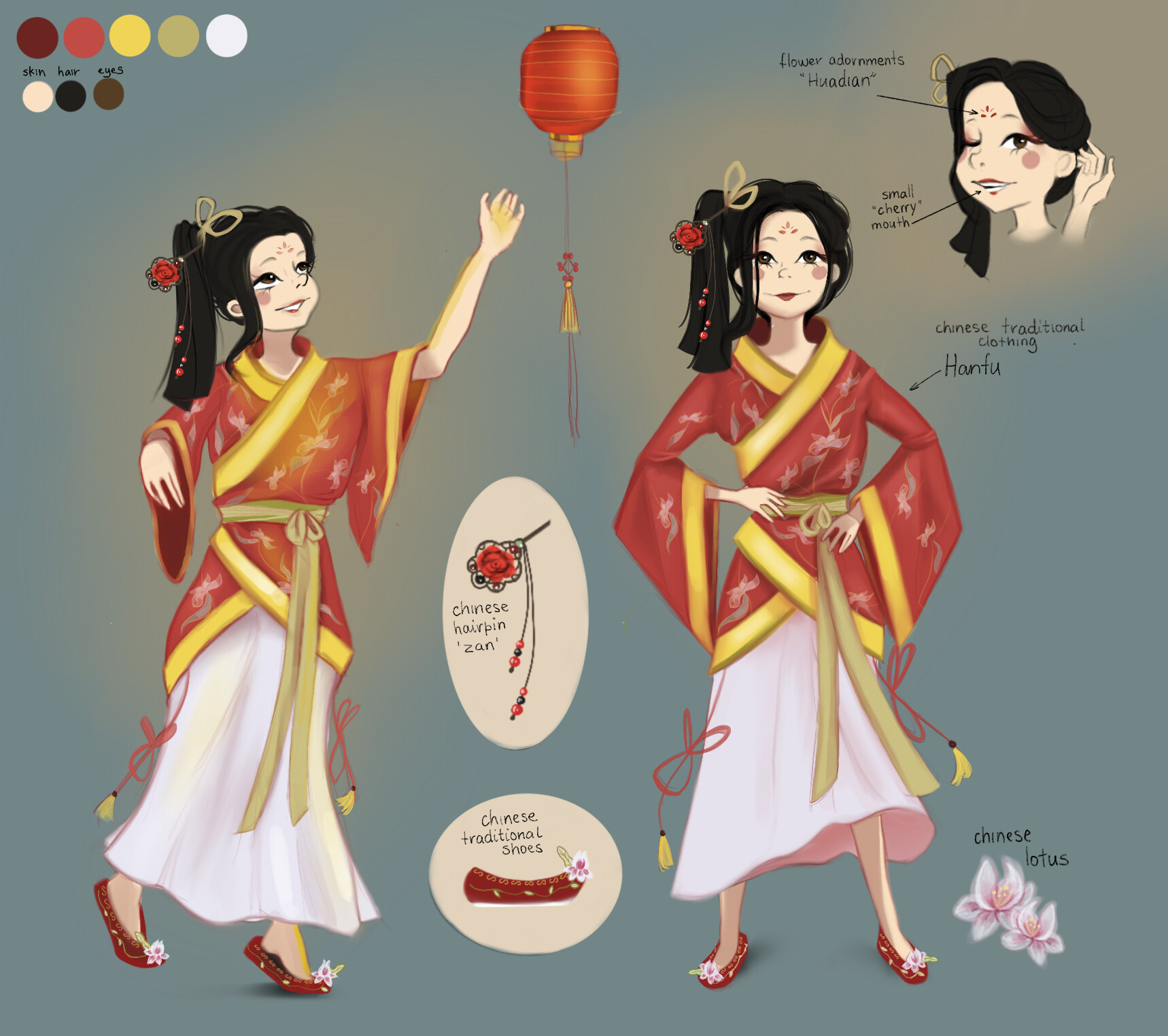 ArtStation - Character design of a Chinese girl