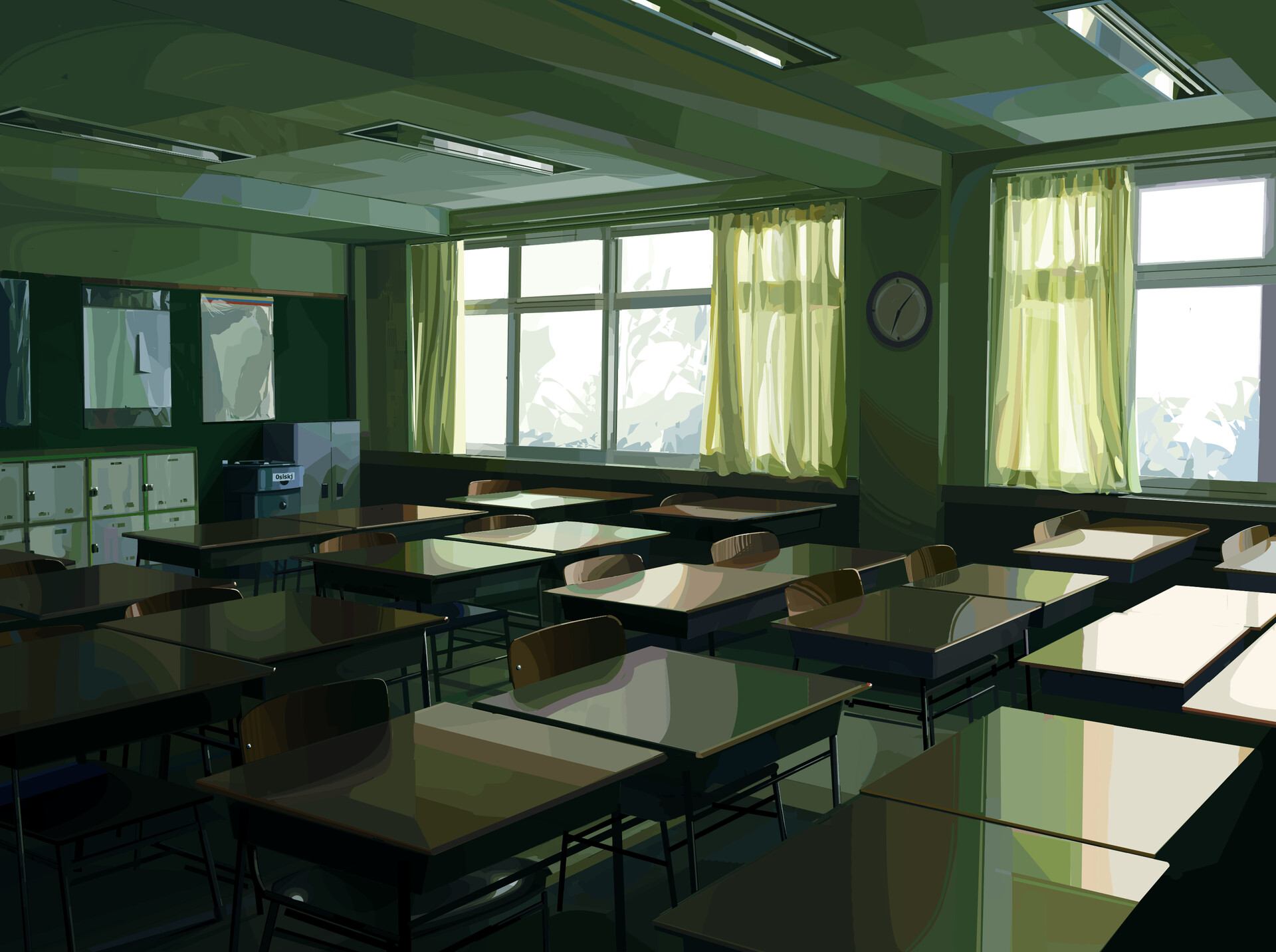 ArtStation - empty classroom concept
