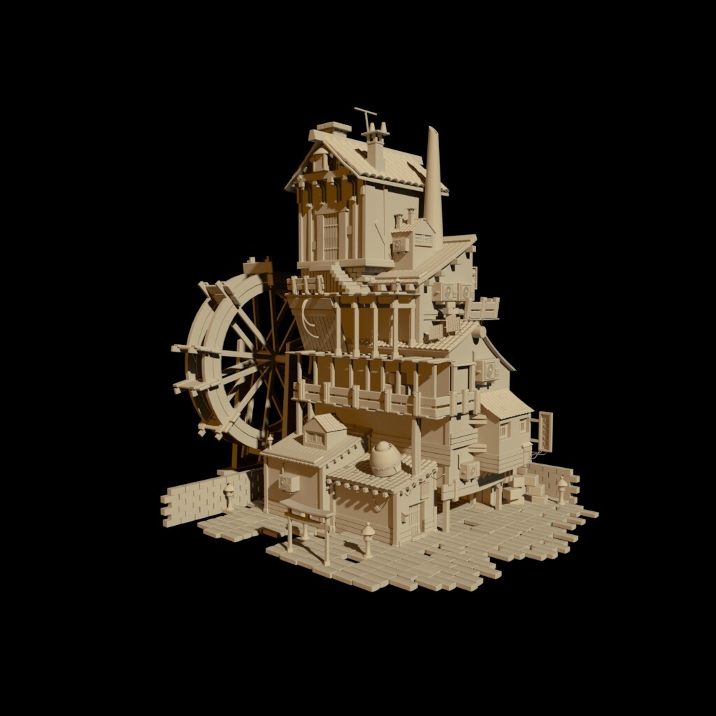 ArtStation - HIGH POLY EXTERIOR HOUSE