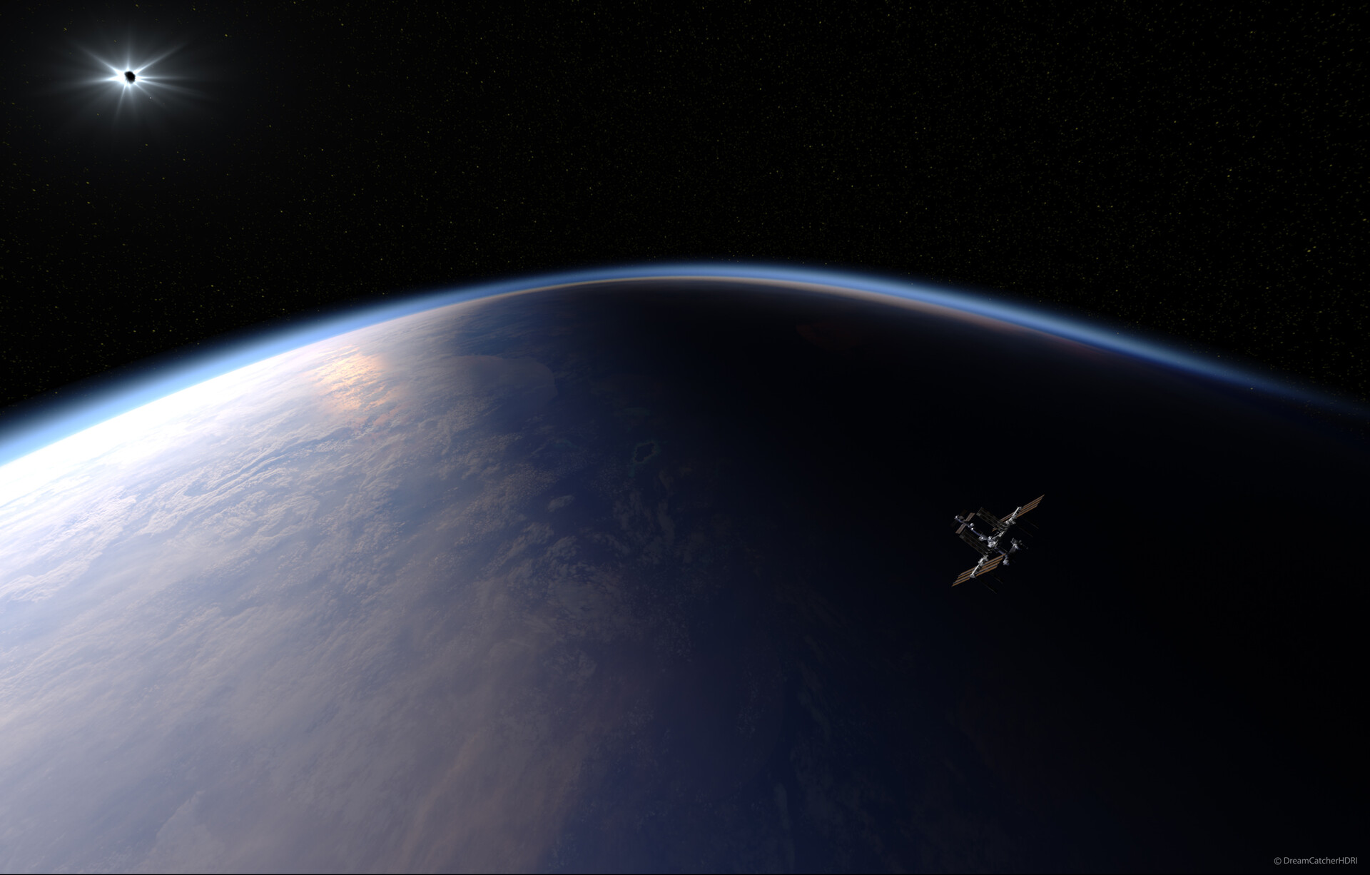 DreamCatcherHDRI - ISS with DreamCatcherHDRI 16k Eclipse Earth Maps