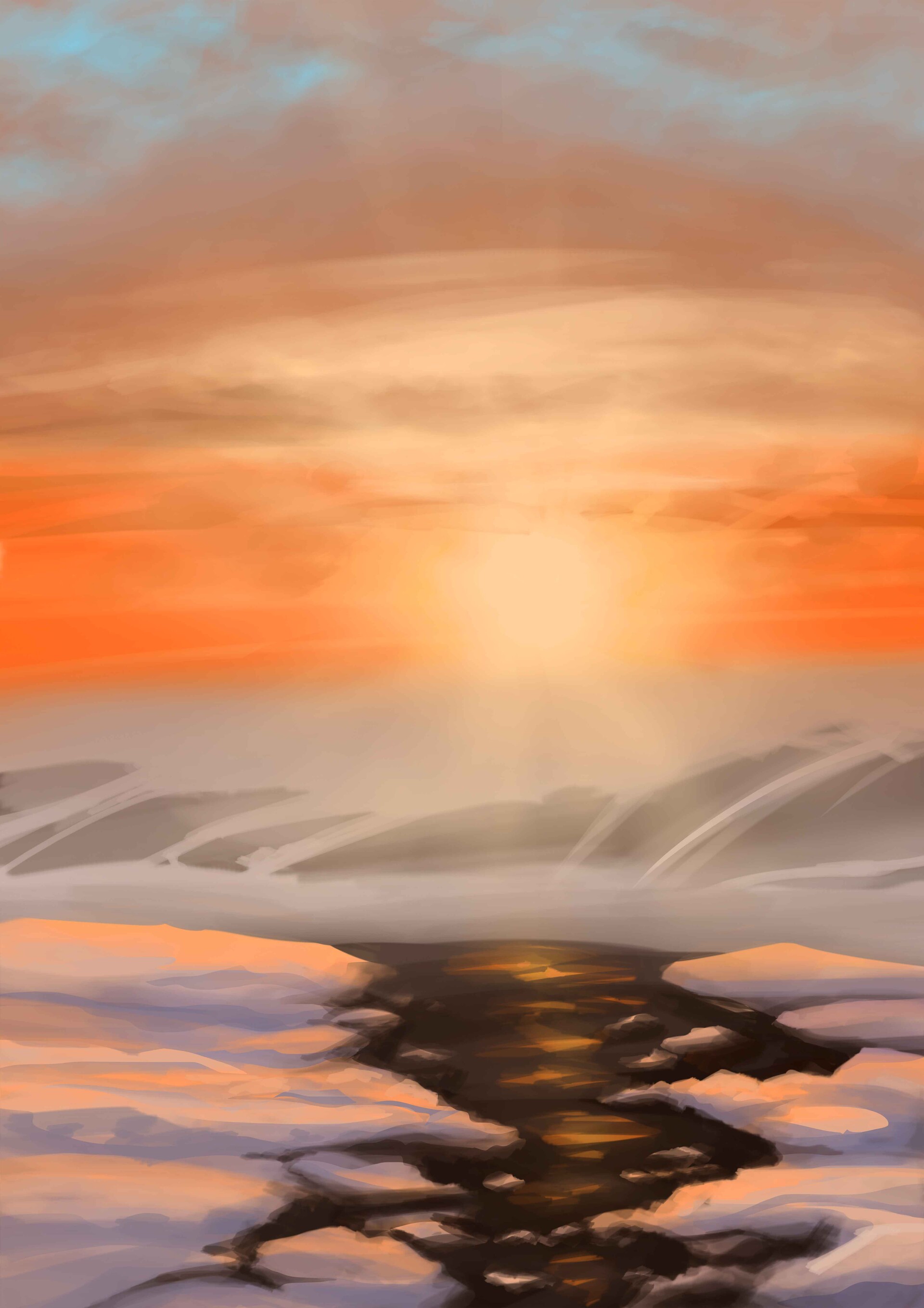 ArtStation - Landscape. Sunset.