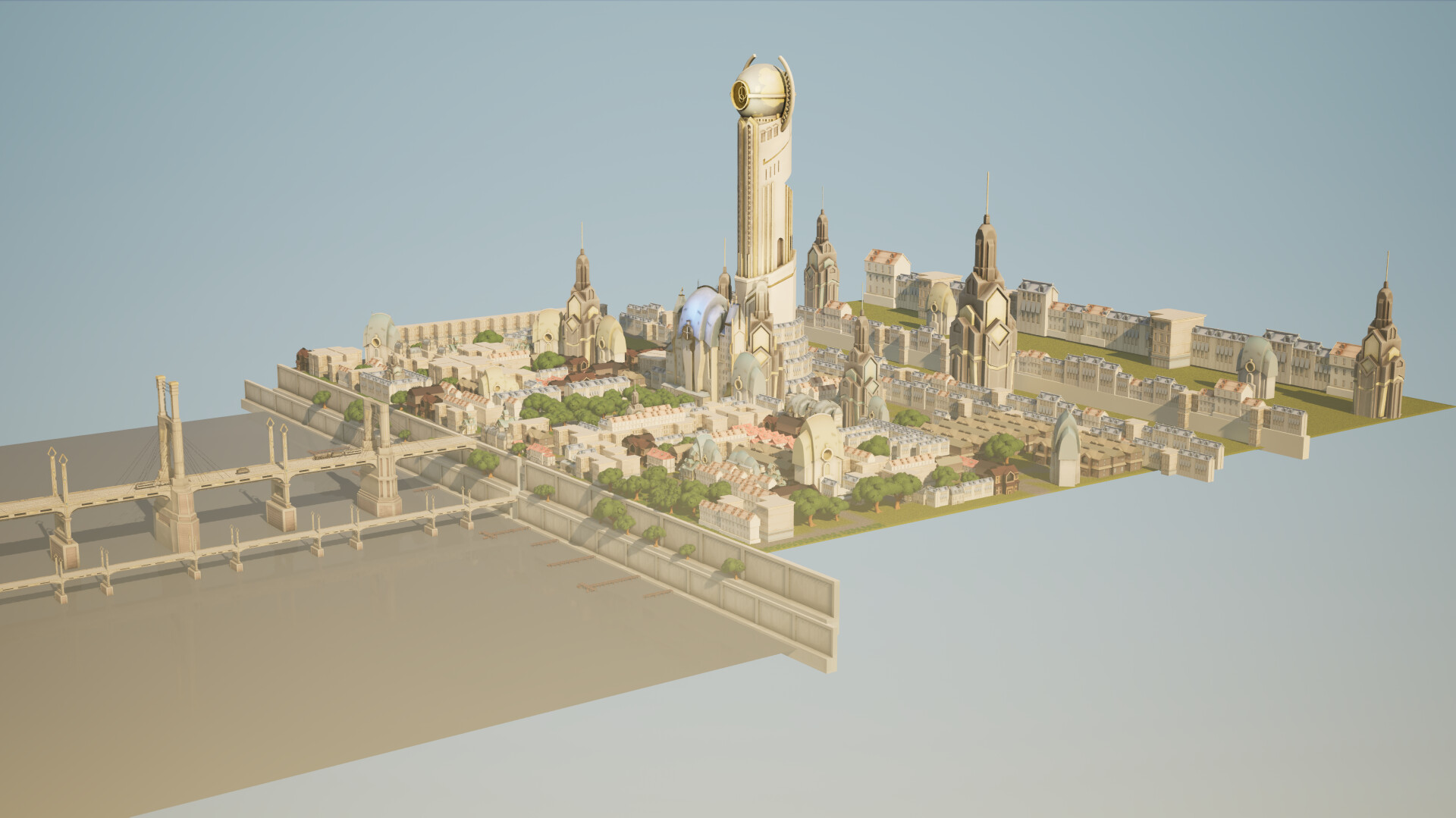 Liam Davidson - The City Of Progress - Arcane Inspired City Concept