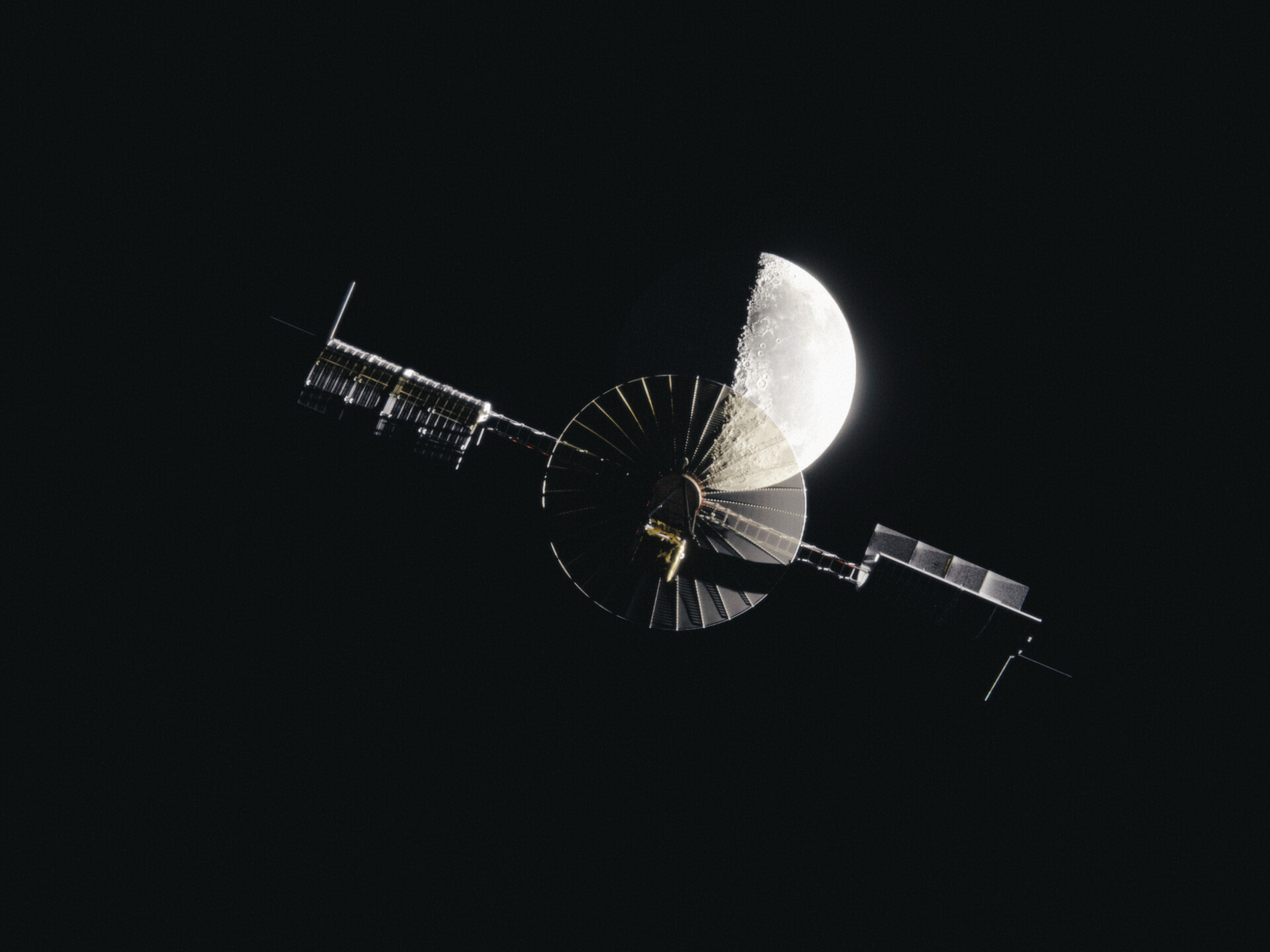 ArtStation - ATS-6 in front of the moon