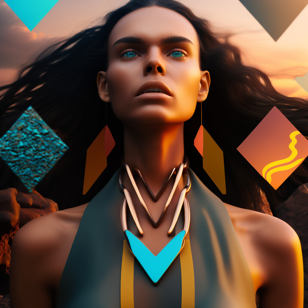 ArtStation - AI_ and_me_ Using the same design elements color and texture.