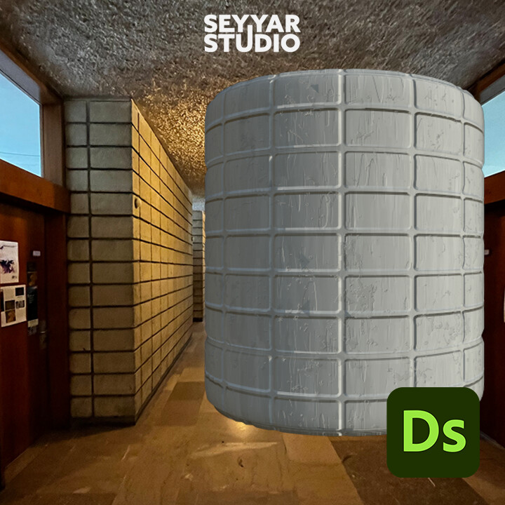 ArtStation - Stylized Concrete Wall Texture - Substance Designer