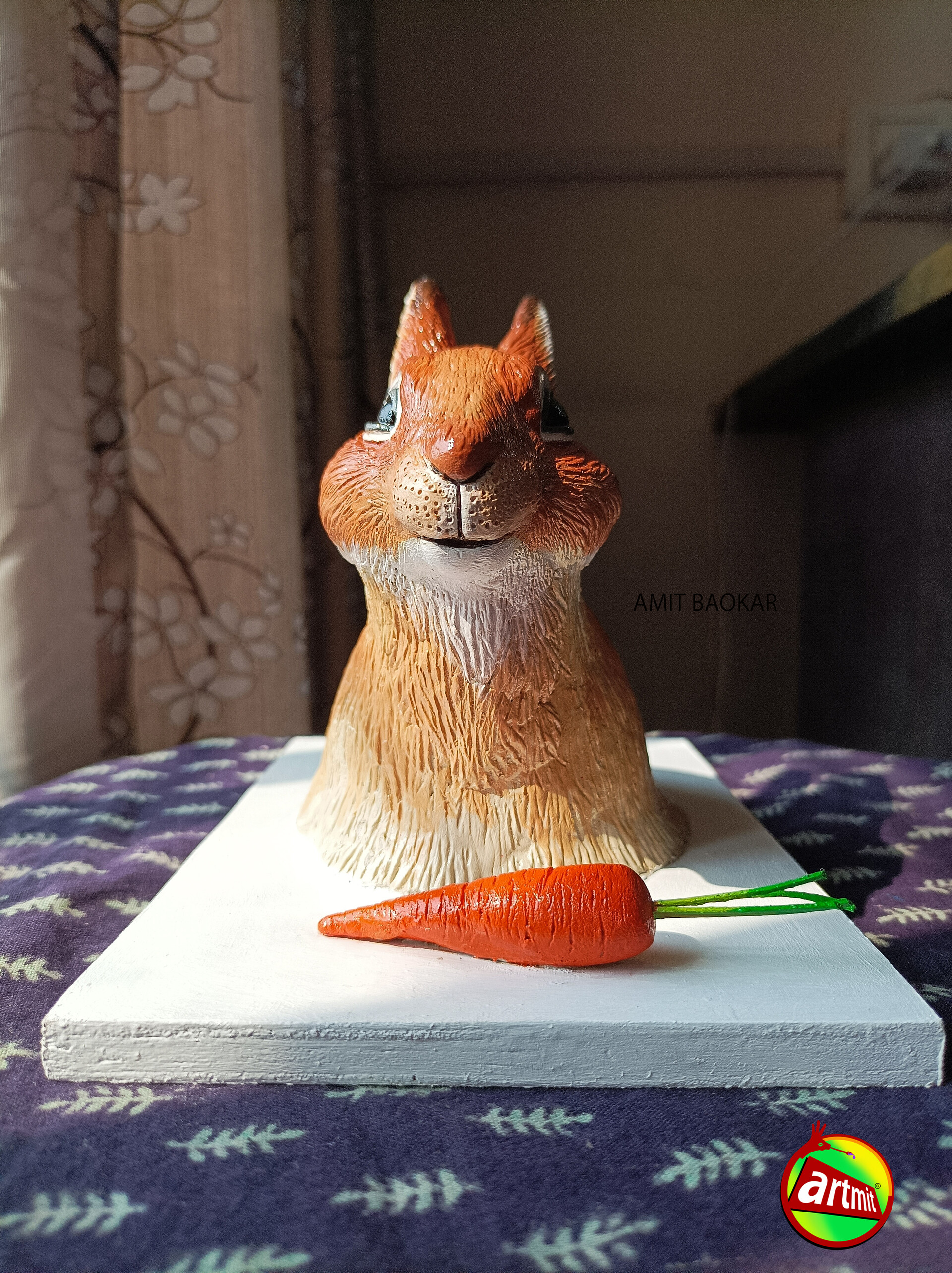 ArtStation - Brown Rabbit Clay Sculpture!