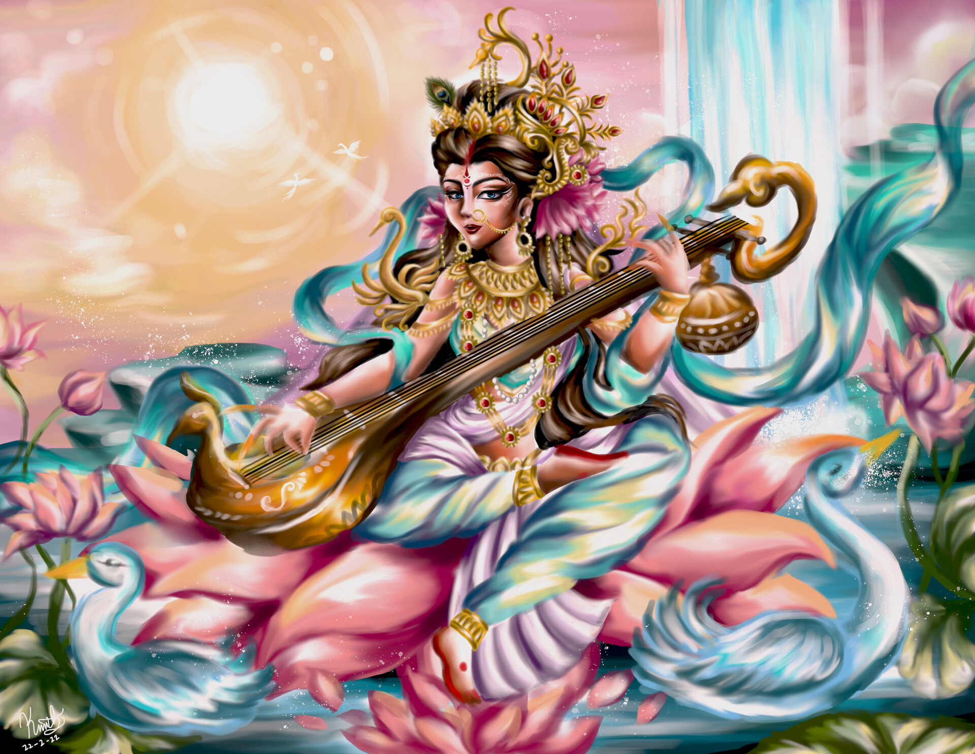 ArtStation - Goddess Saraswati
