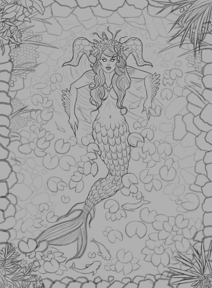 evil mermaid coloring pages