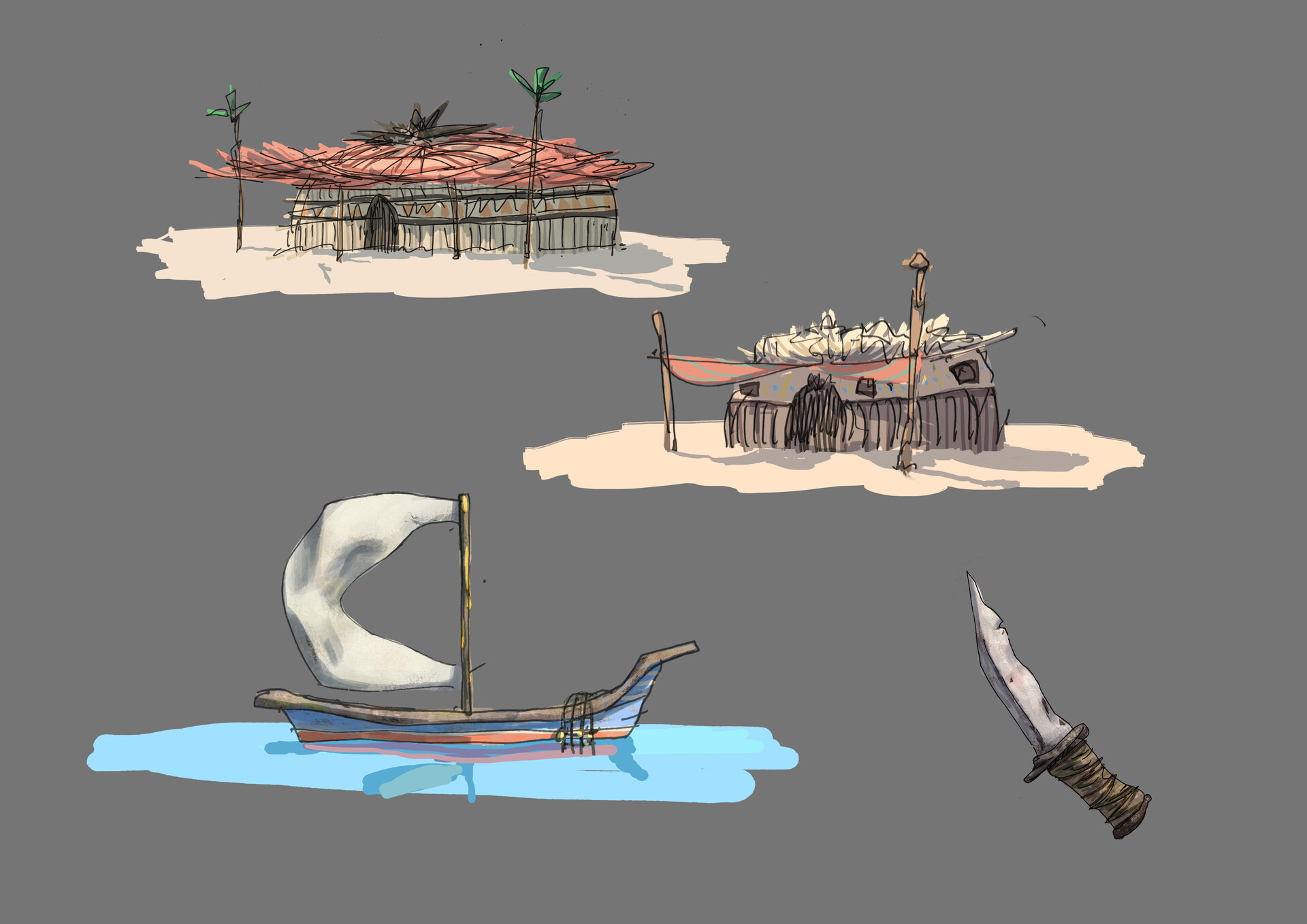 ArtStation - "Fisherman" Props first researches