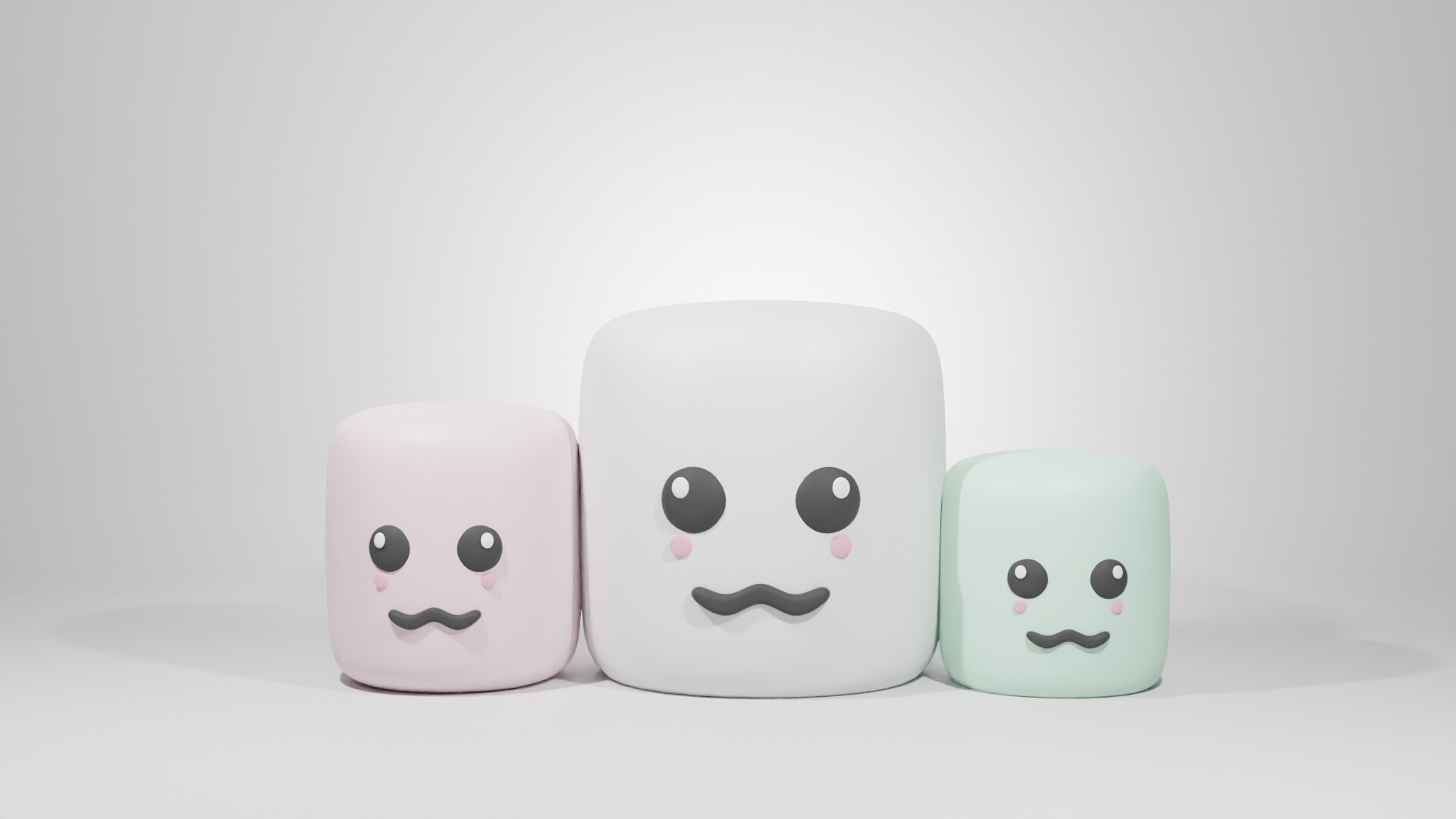 Cute Marshmallows With Faces Wallpaper
