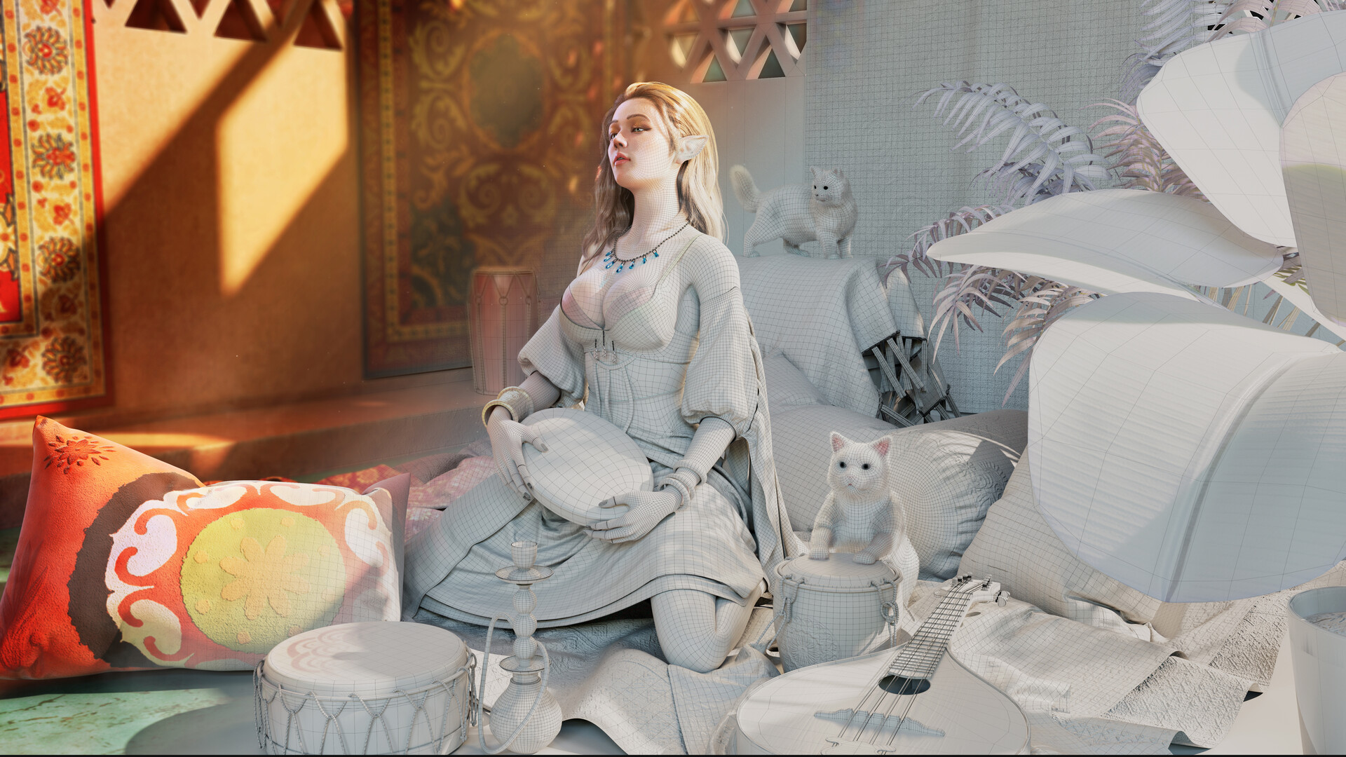 巧课力 CGmomo - 【学生作品】郭斌 --《慵懒午后》