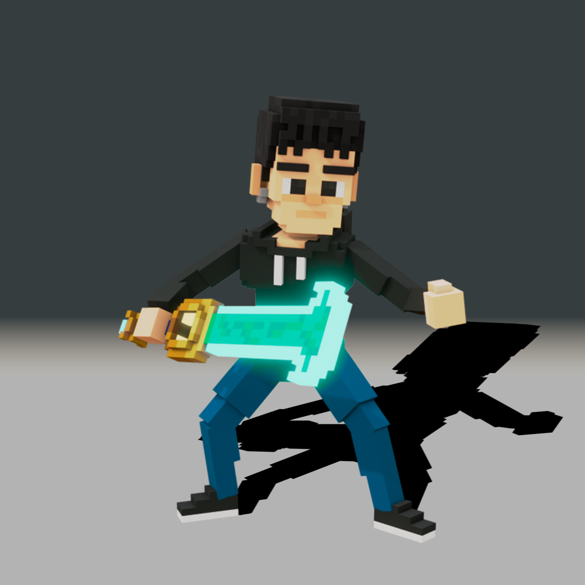 ArtStation - characters weapons and more in voxel art