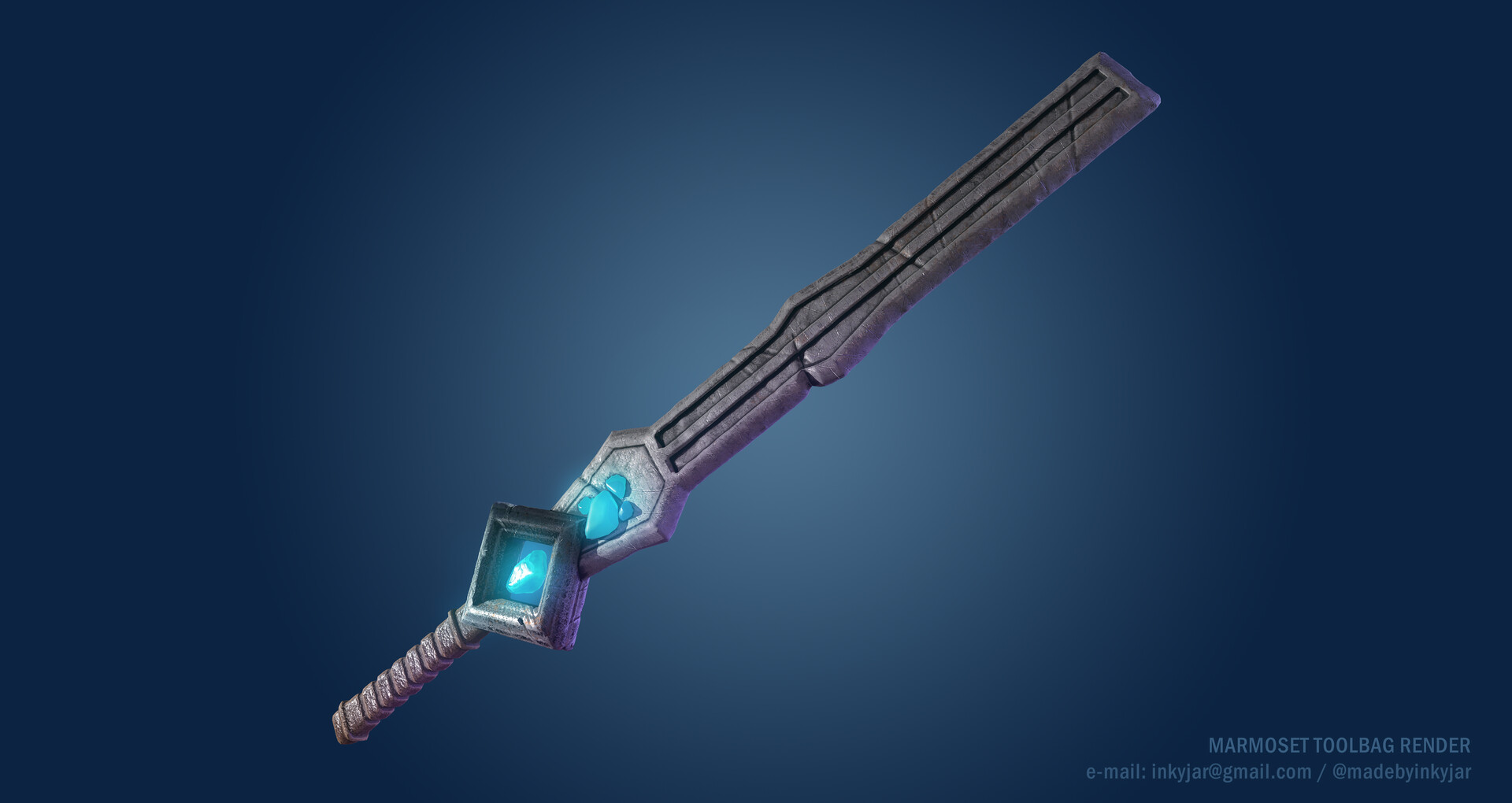 ArtStation - 3D model of a stylized fantasy weapon