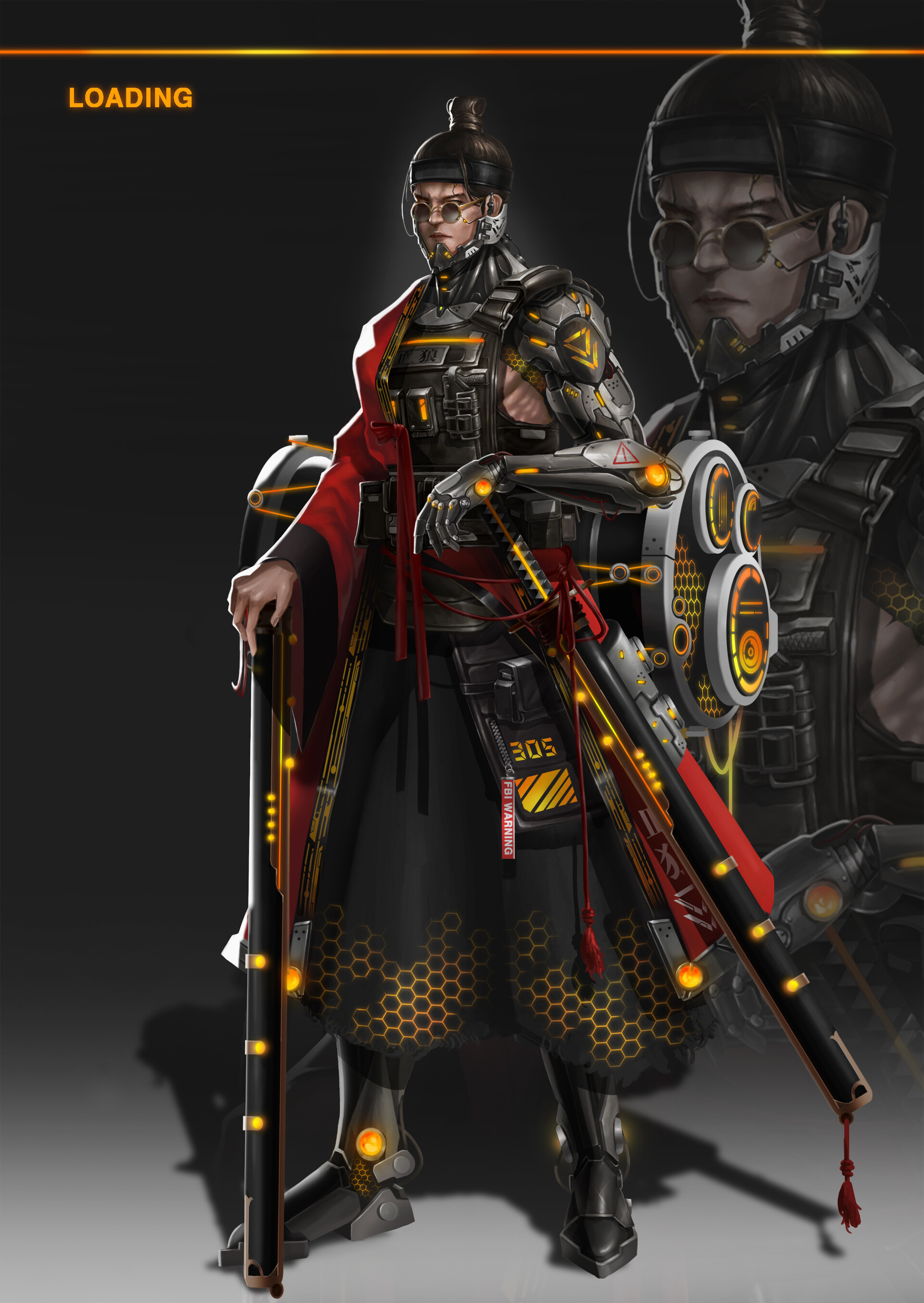 ArtStation - Cyberpunk sword master but Served with Simcheongjeon....