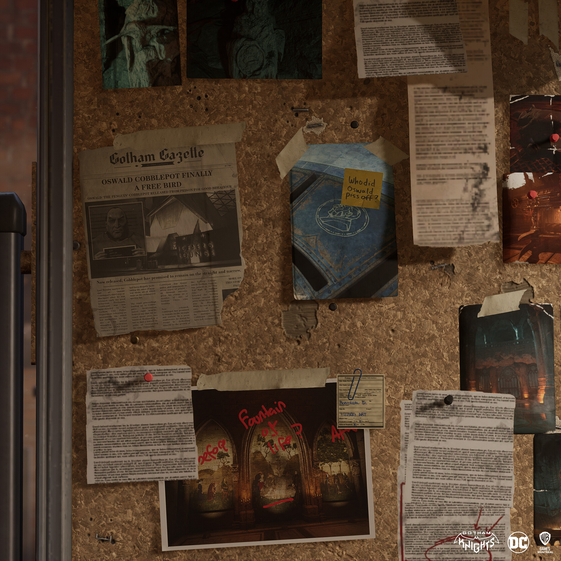 Olivier Primeau - Gotham Knights - Belfry Cinematic Evidence wall Props ...