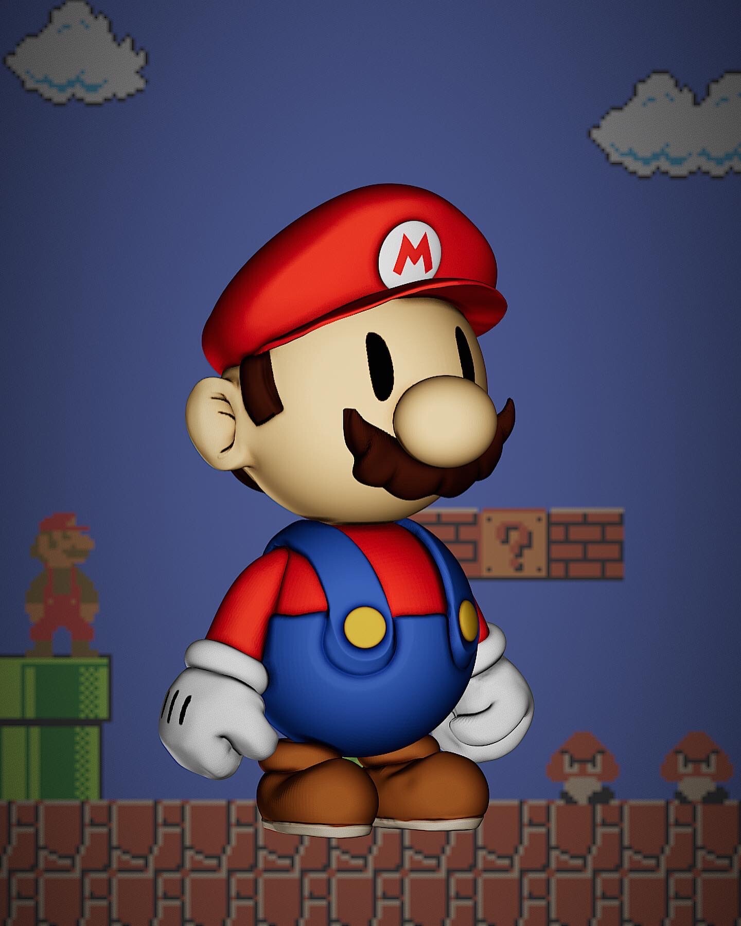 ArtStation - Mario done in nomadsculpt on ipad