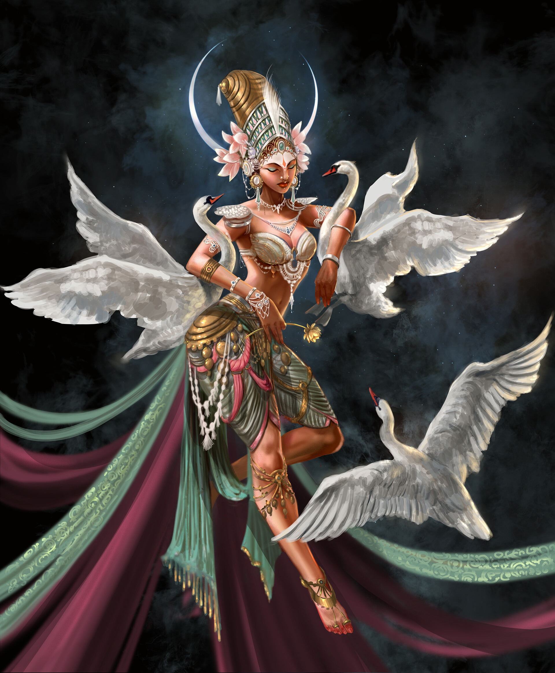 ArtStation - Goddess Saraswati