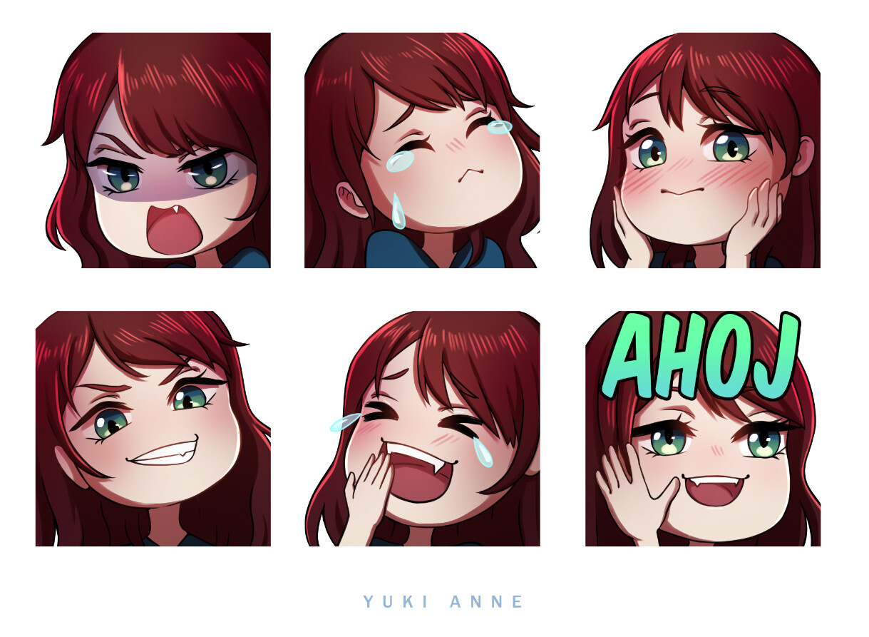 ArtStation - Twitch emotes - Eline