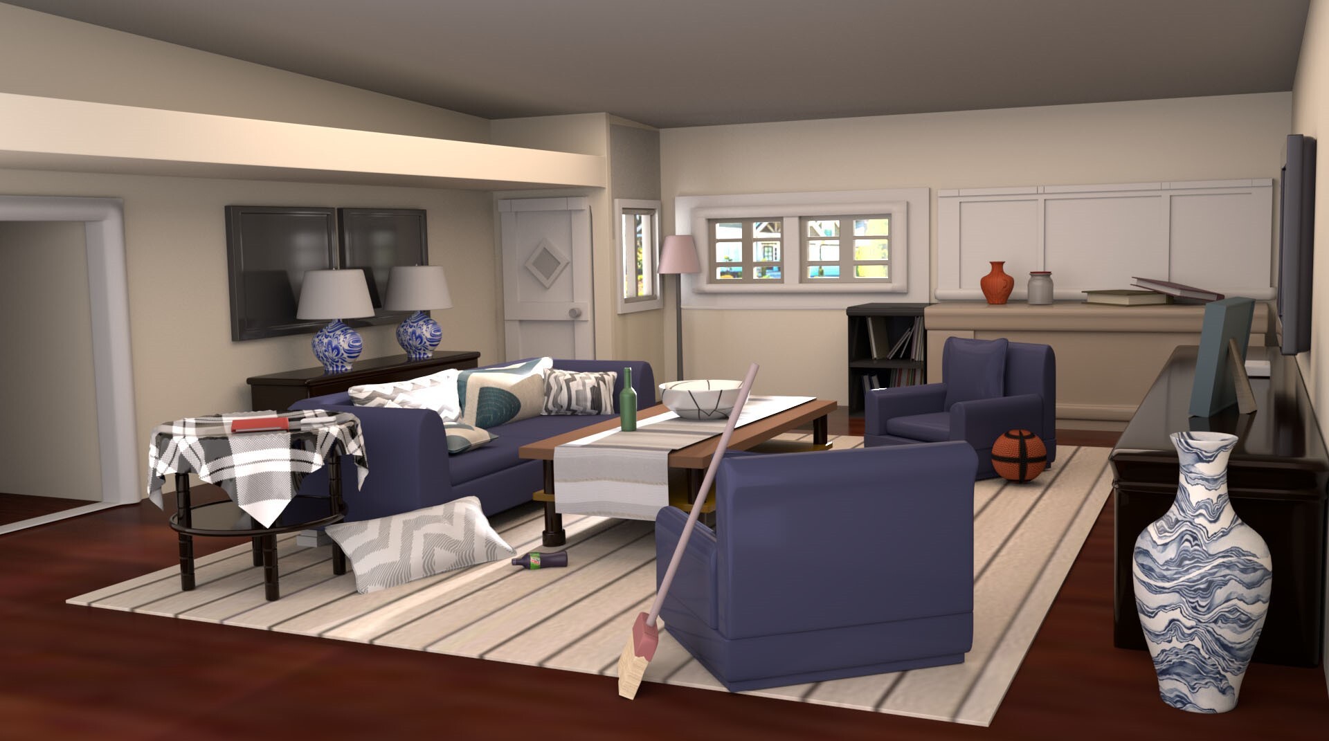ArtStation - 3D Layout - Living Room