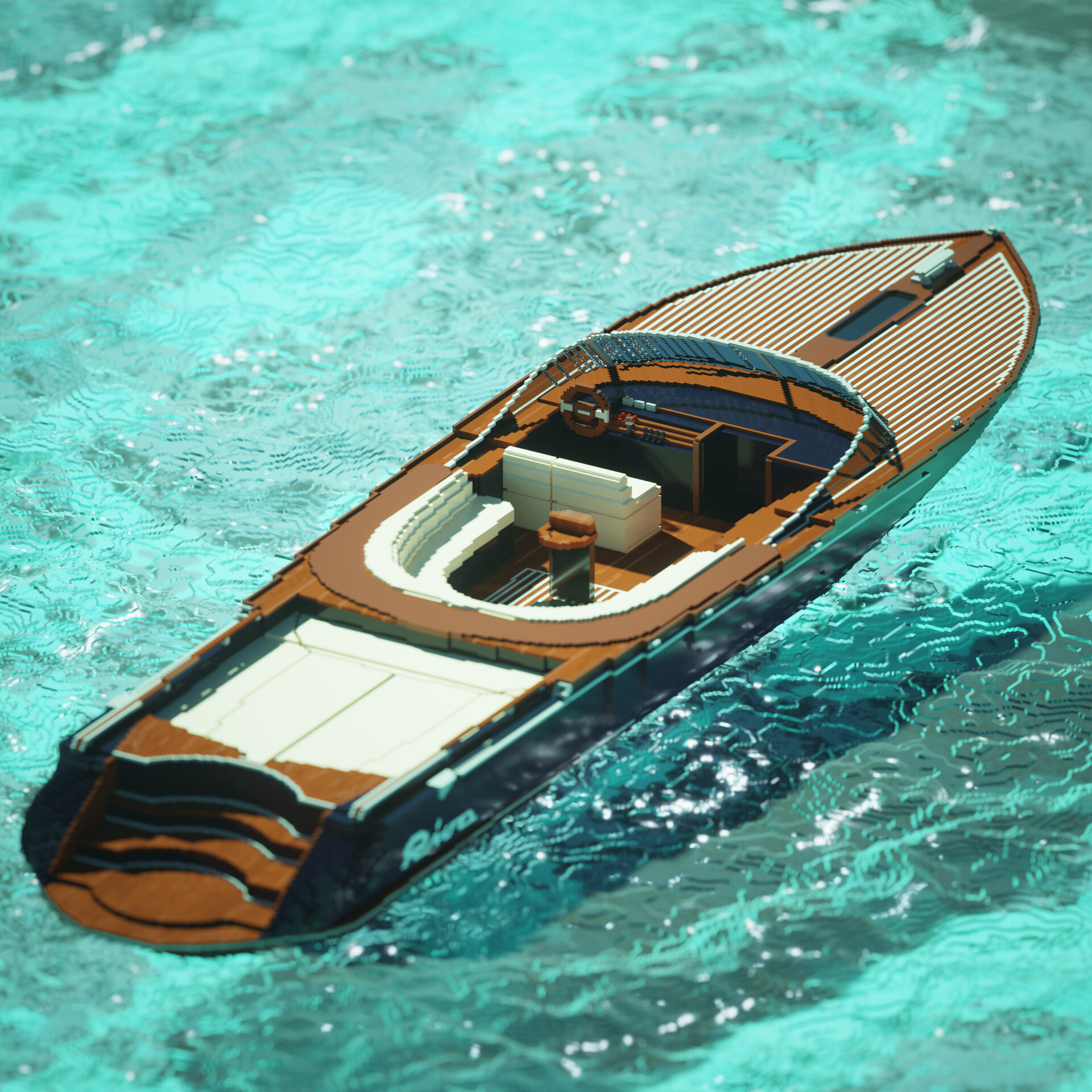 ArtStation - Speed Boat - Voxel Art