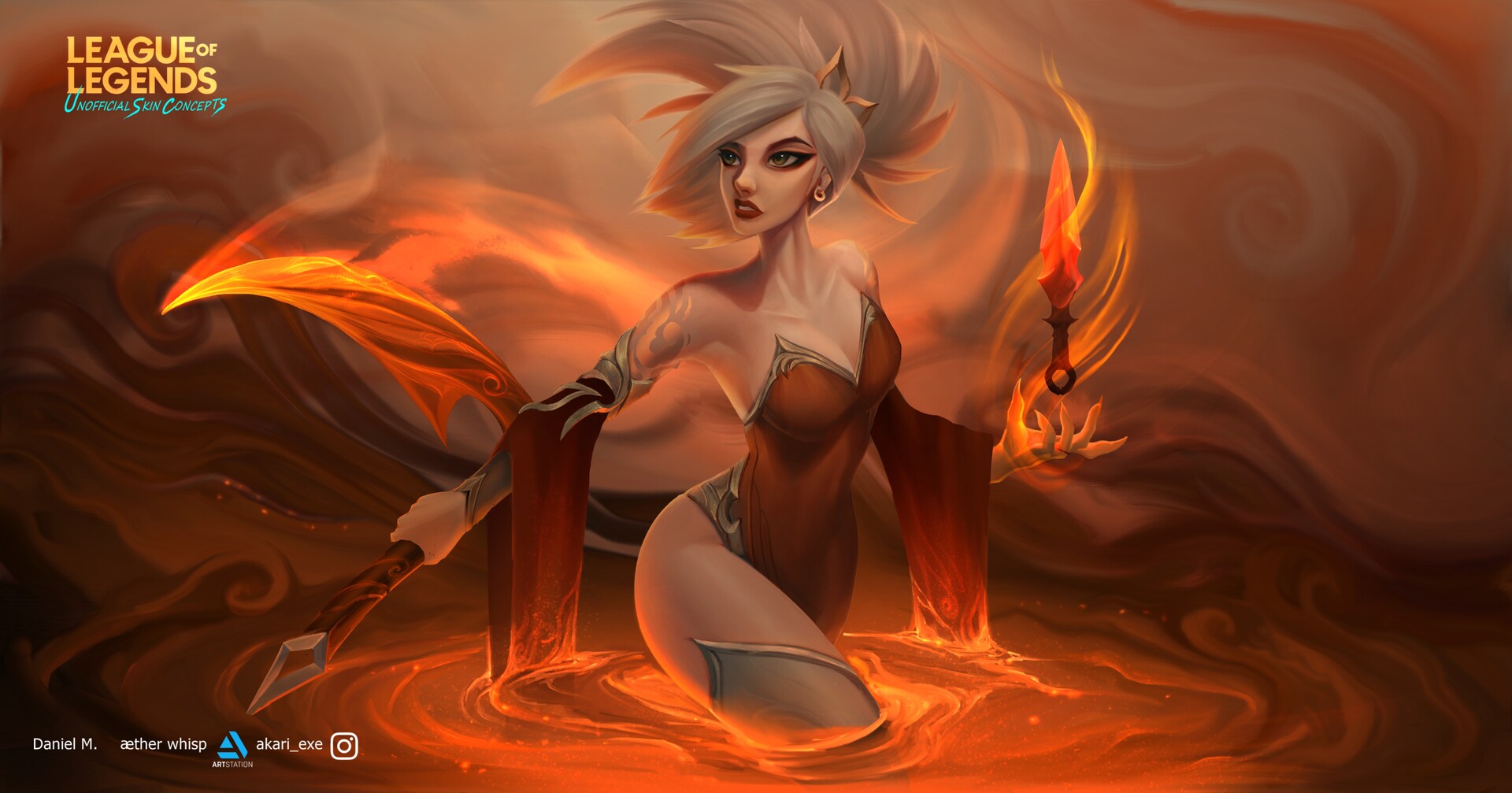 ArtStation - ember blade akali_(unofficial concept)