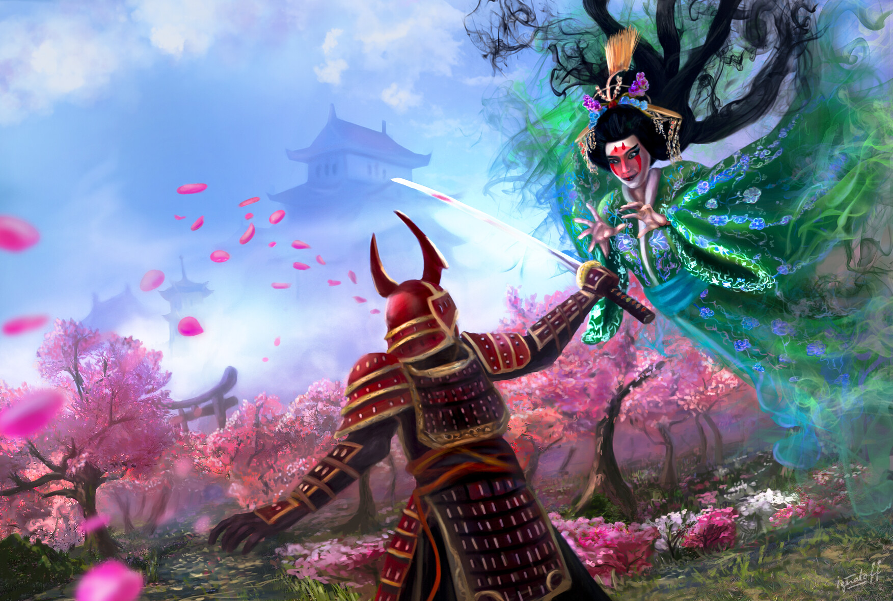 ArtStation - Samurai vs. Witch