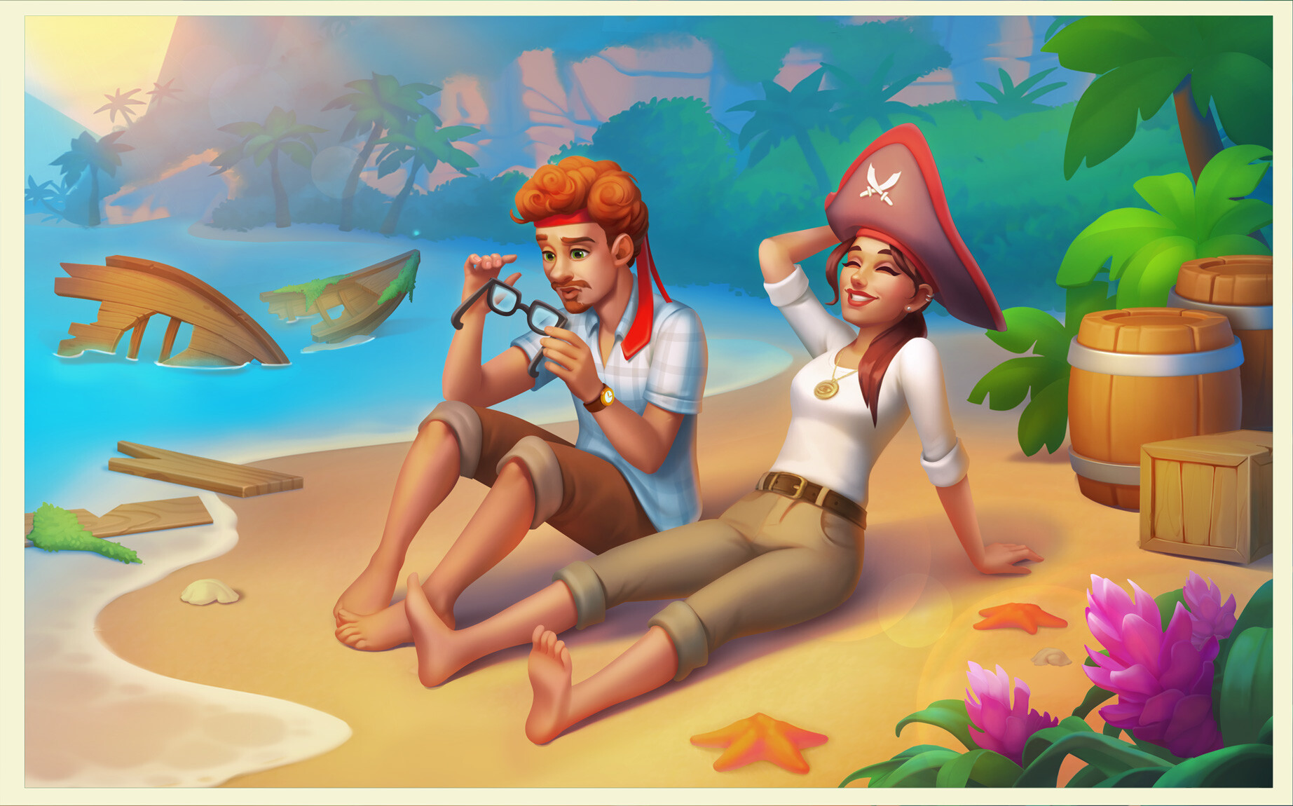 ArtStation - Township Tortuga start illustration