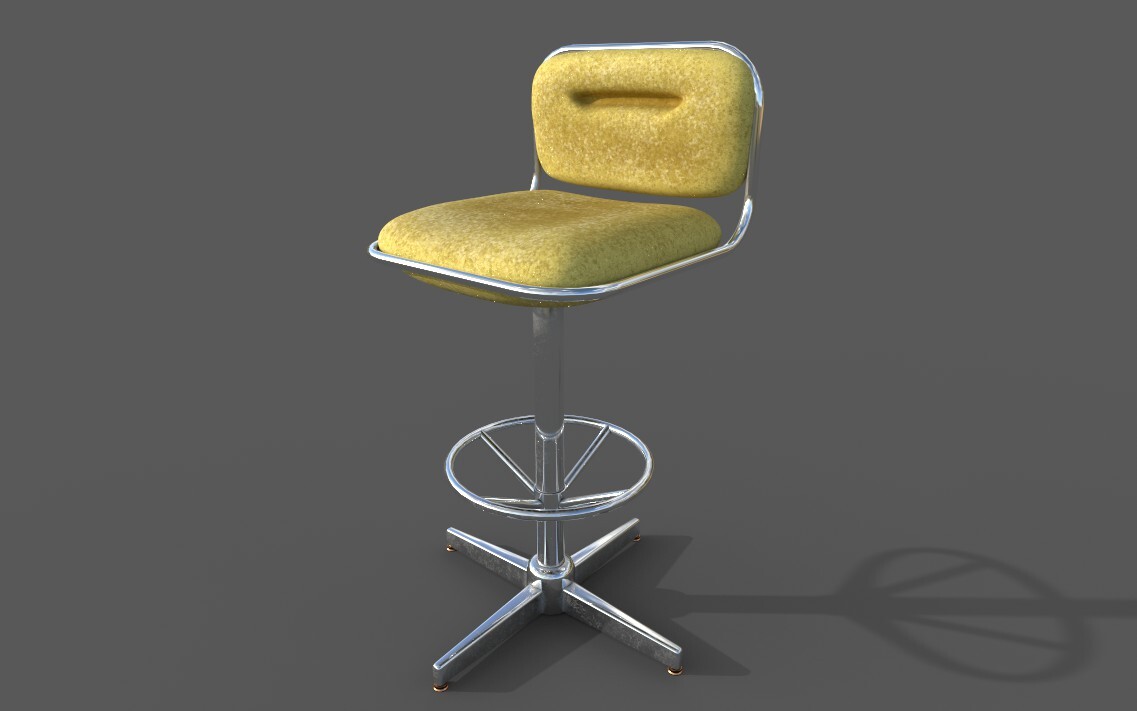 ArtStation - 70's bar stool