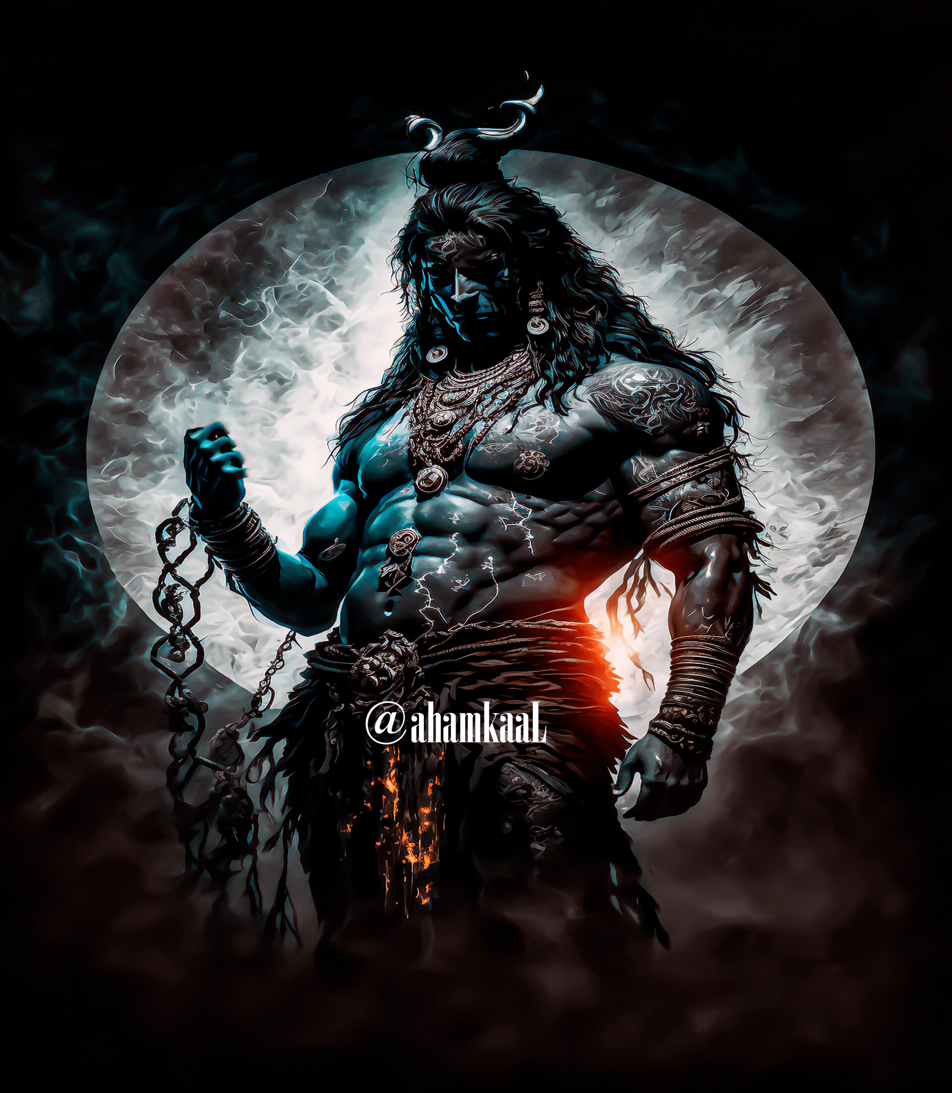 ArtStation - Lord Shiva in the Abyss of Primordial Darkness