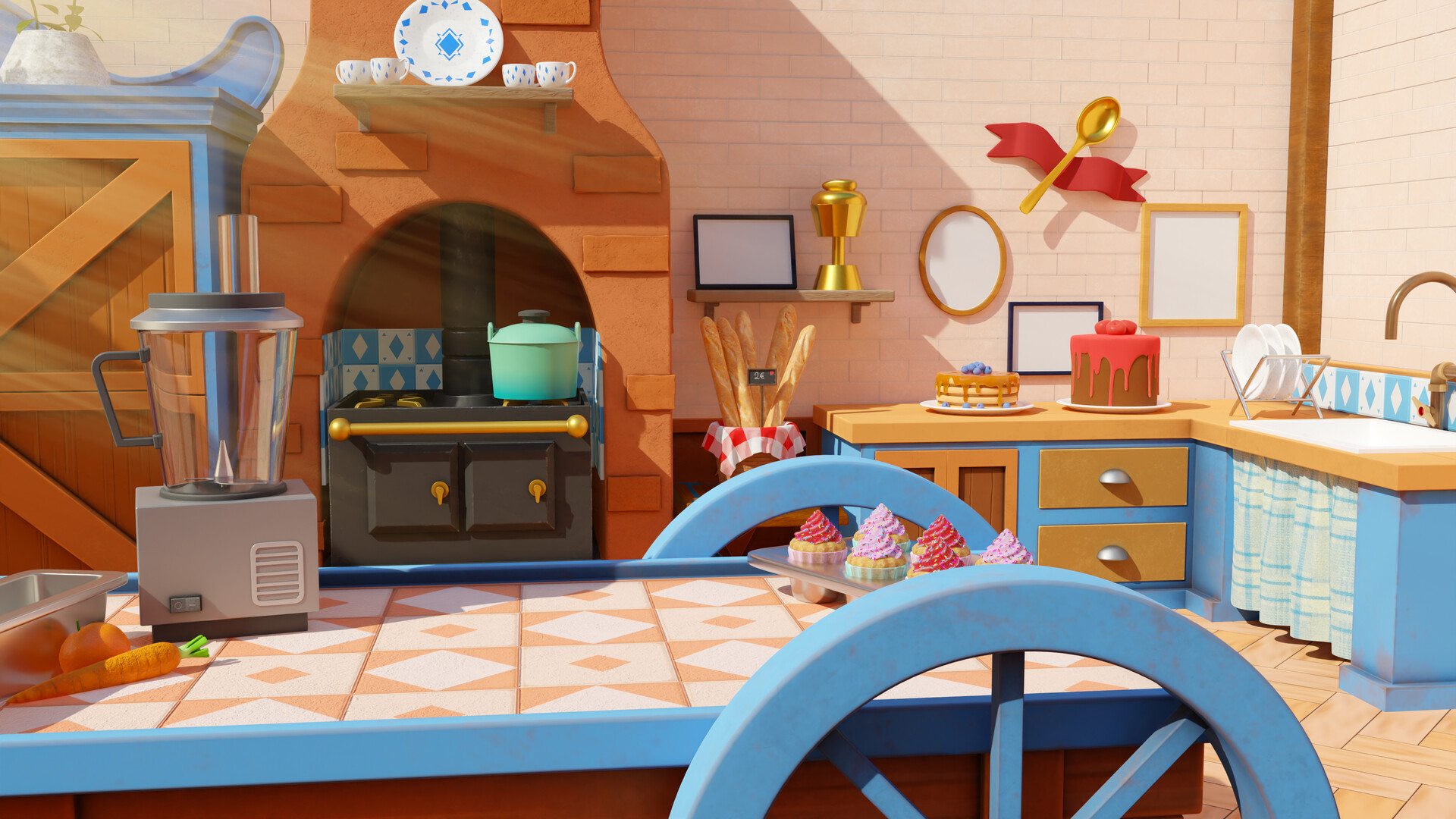 ArtStation - Stylized 3D kitchen