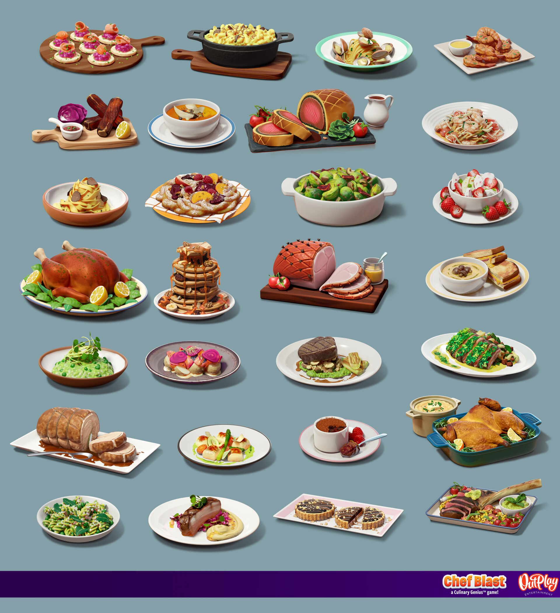 ArtStation - Gordon Ramsay's Chef Blast Game art - Food